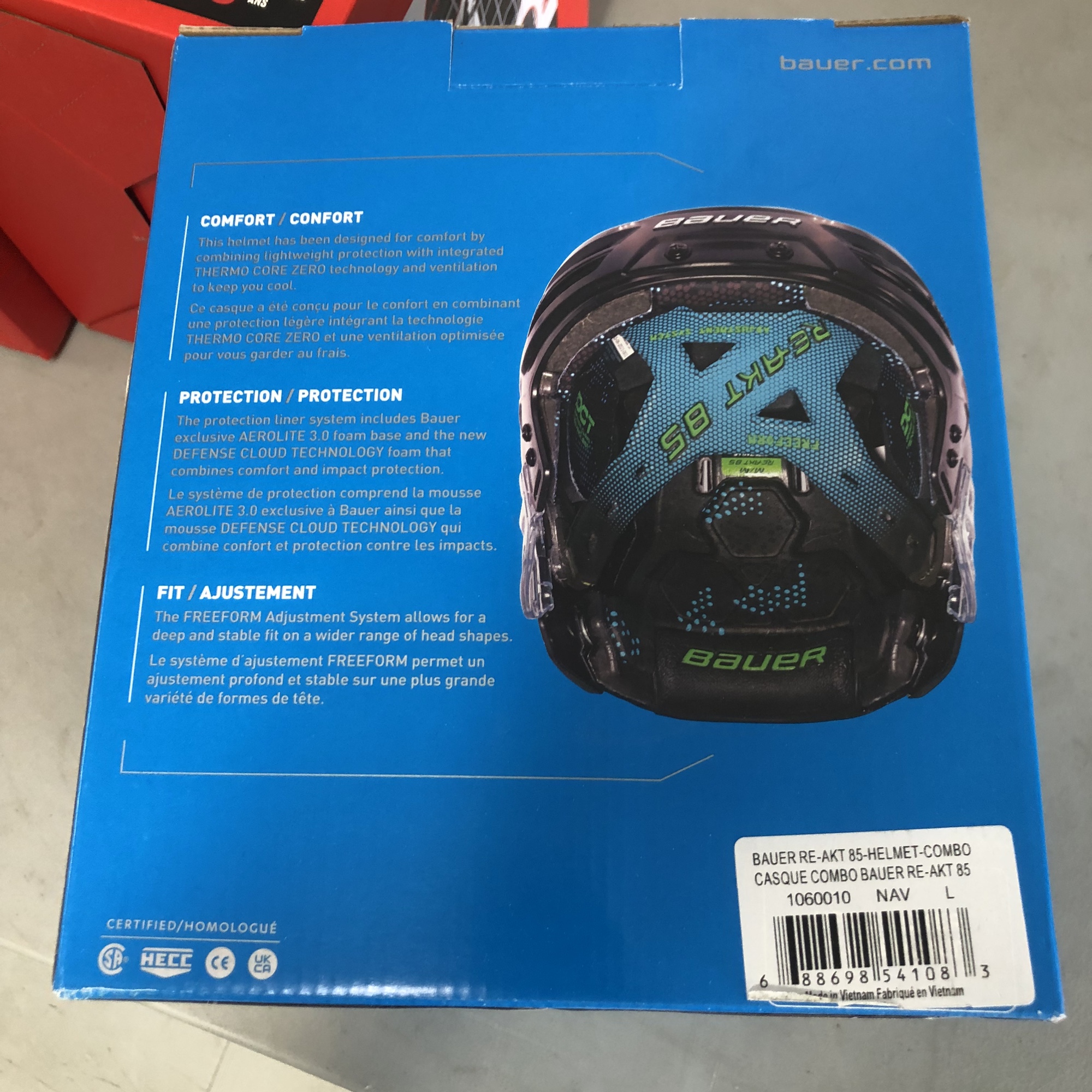 NEW Bauer Re-Akt 85 Senior Large Blue Helmet Combo | SidelineSwap