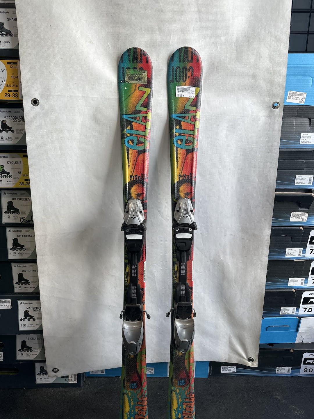 Used Elan Pinball Ski 120 Cm 120 Cm Boys' Downhill Ski Combo | SidelineSwap