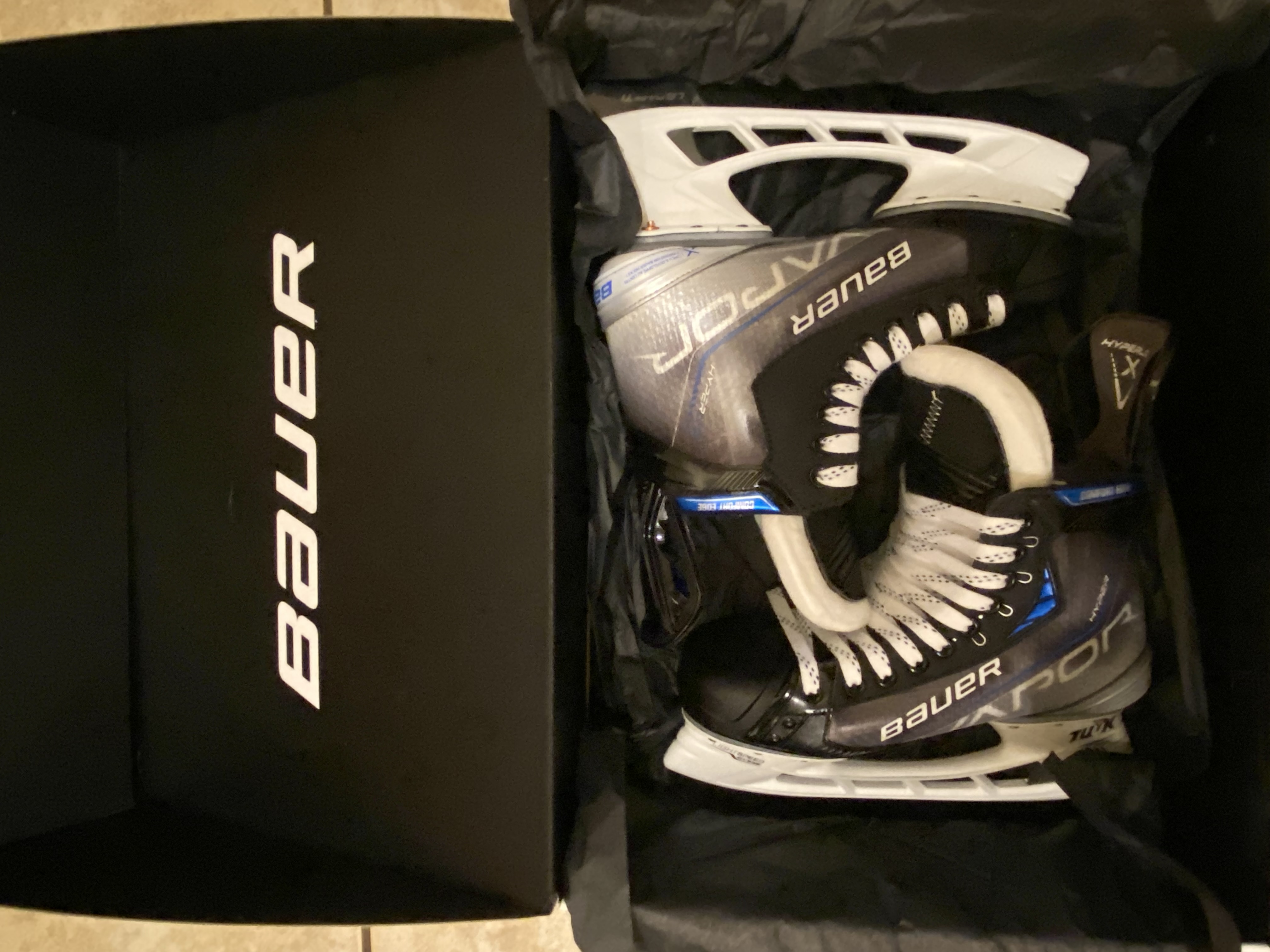 New BLUE Custom Bauer Vapor Hyperlite Pro Stock Skates size 7D ...