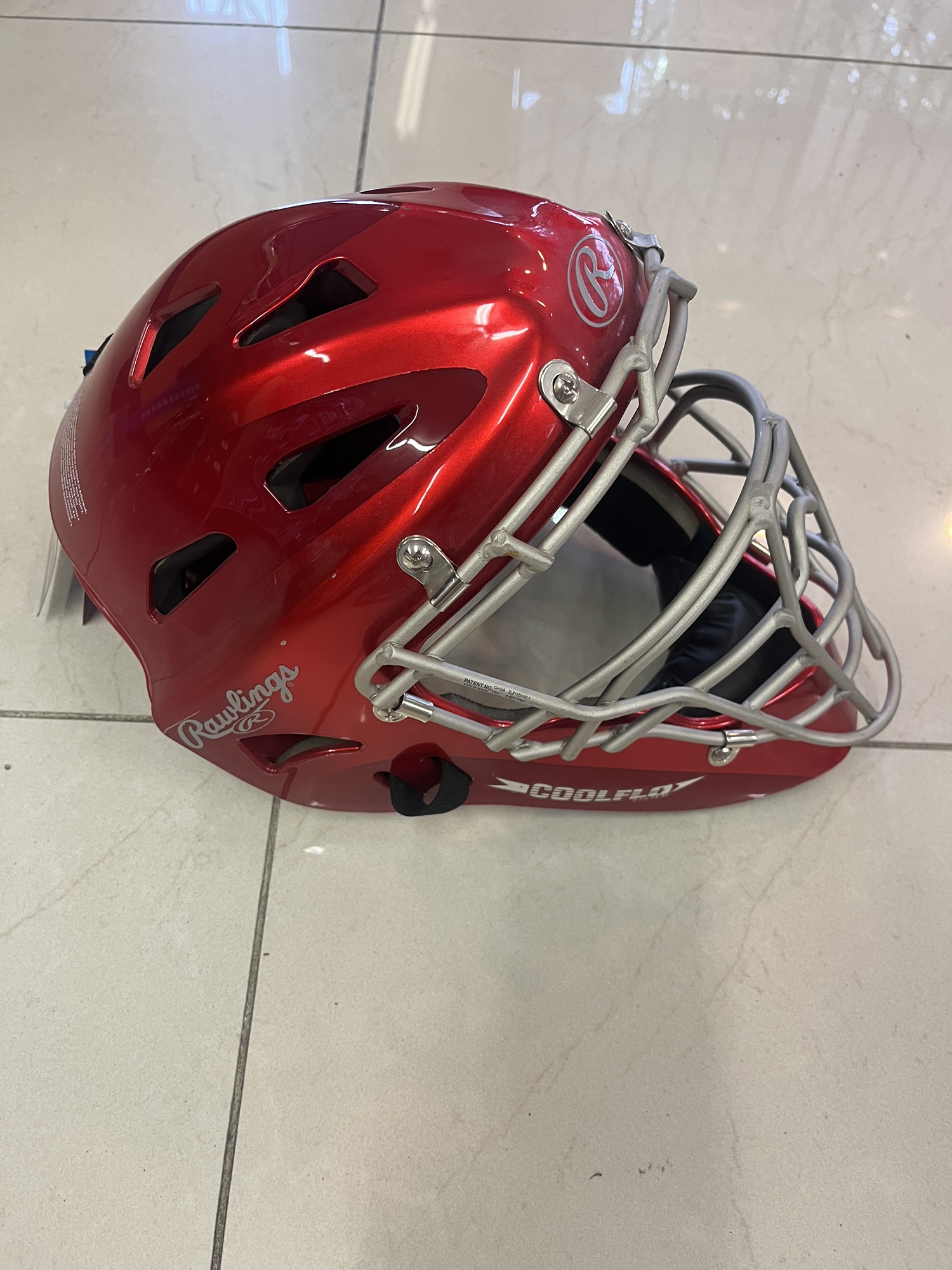 New Rawlings Cool Flow HLCH1S Scarlet Red Catchers Helmet | SidelineSwap