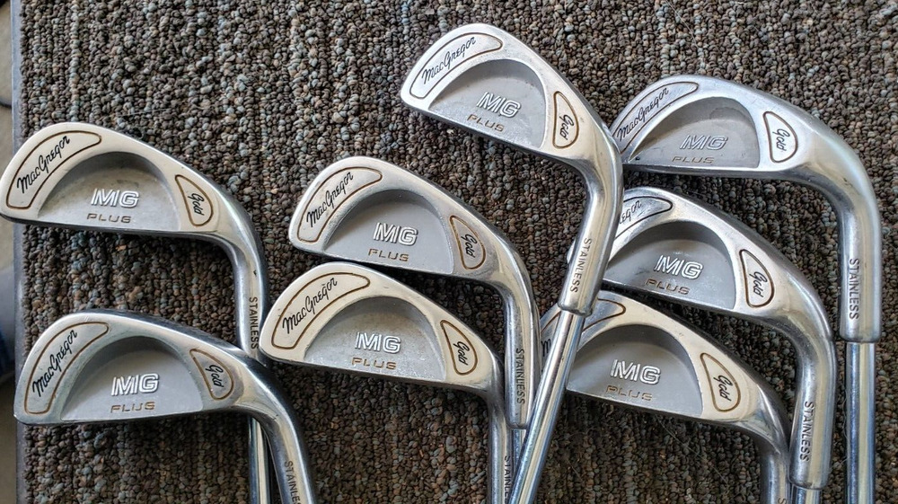 FULL SET OF 8 OLDER MACGREGOR MG PLUS GOLF CAVITY BACK STAINLESS IRONS ...