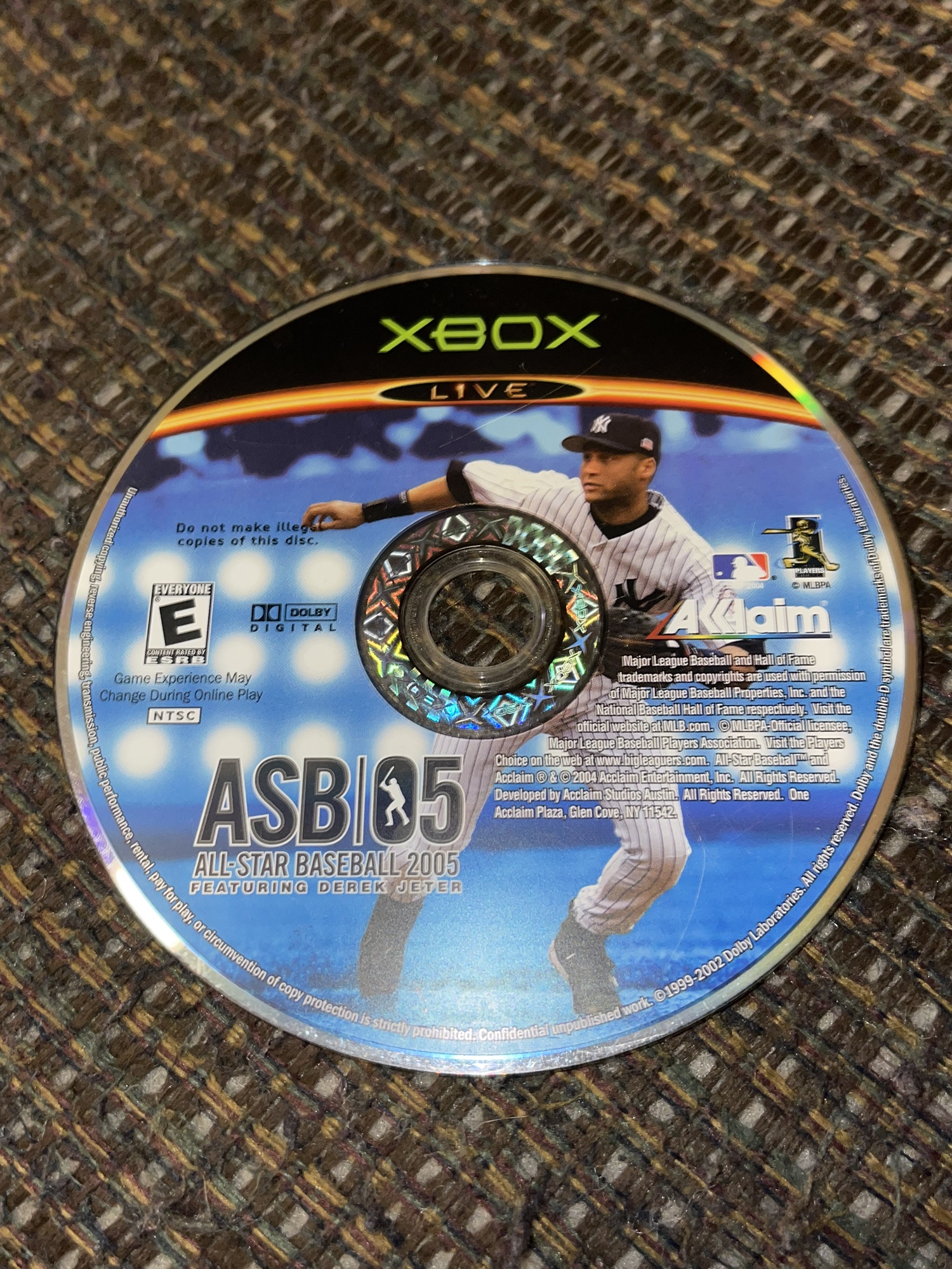 MLB all star baseball 2005 featuring Derek jeter disc only used Xbox ...