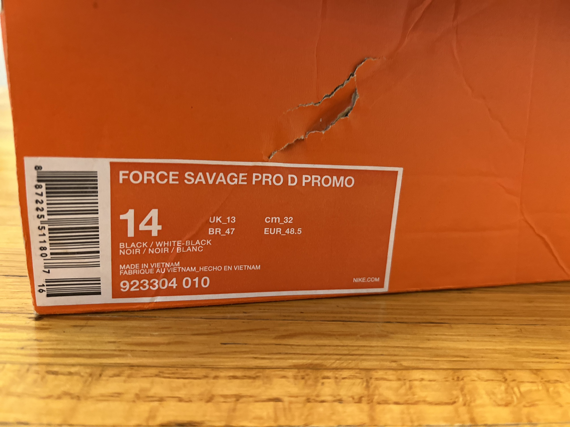 Size 14 Nike Force Savage Pro Detachable Football Cleats Black 923304 ...