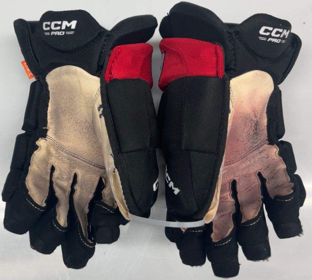 CCM JETSPEED PRO STOCK CUSTOM HOCKEY GLOVES 14" NCAA NORTHEASTERN ...