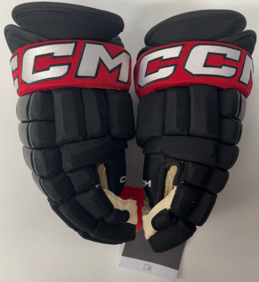 CCM HG97XP PRO STOCK CUSTOM HOCKEY GLOVES 15" NCAA NORTHEASTERN HUSKIES ...