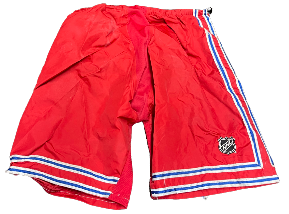 CCM CUSTOM PRO STOCK HOCKEY PANT SHELL COVER MEDIUM NY RANGERS NHL USED ...