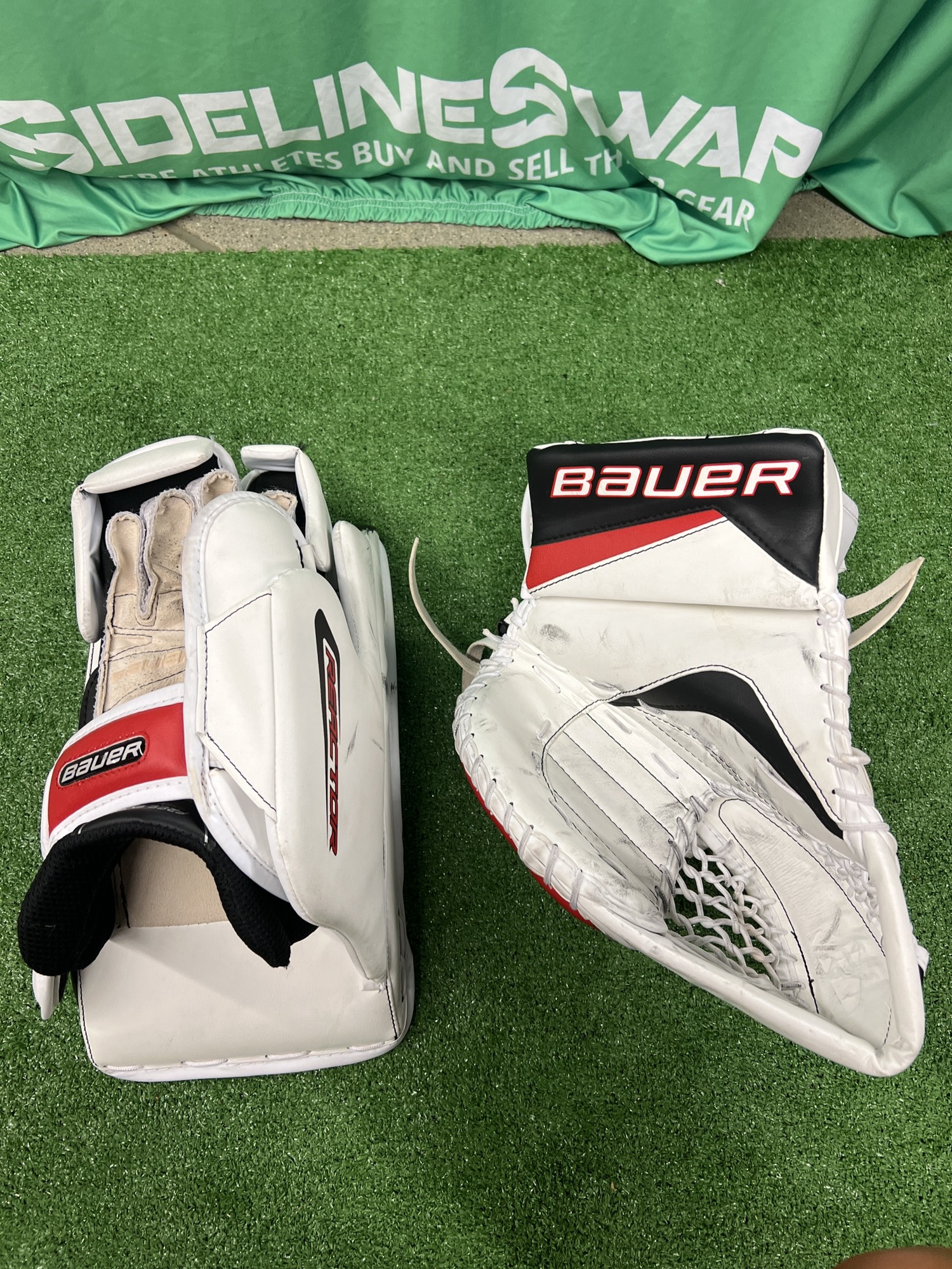 Used Bauer Reactor 7000 Regular Goalie Gloves & Blockers | SidelineSwap