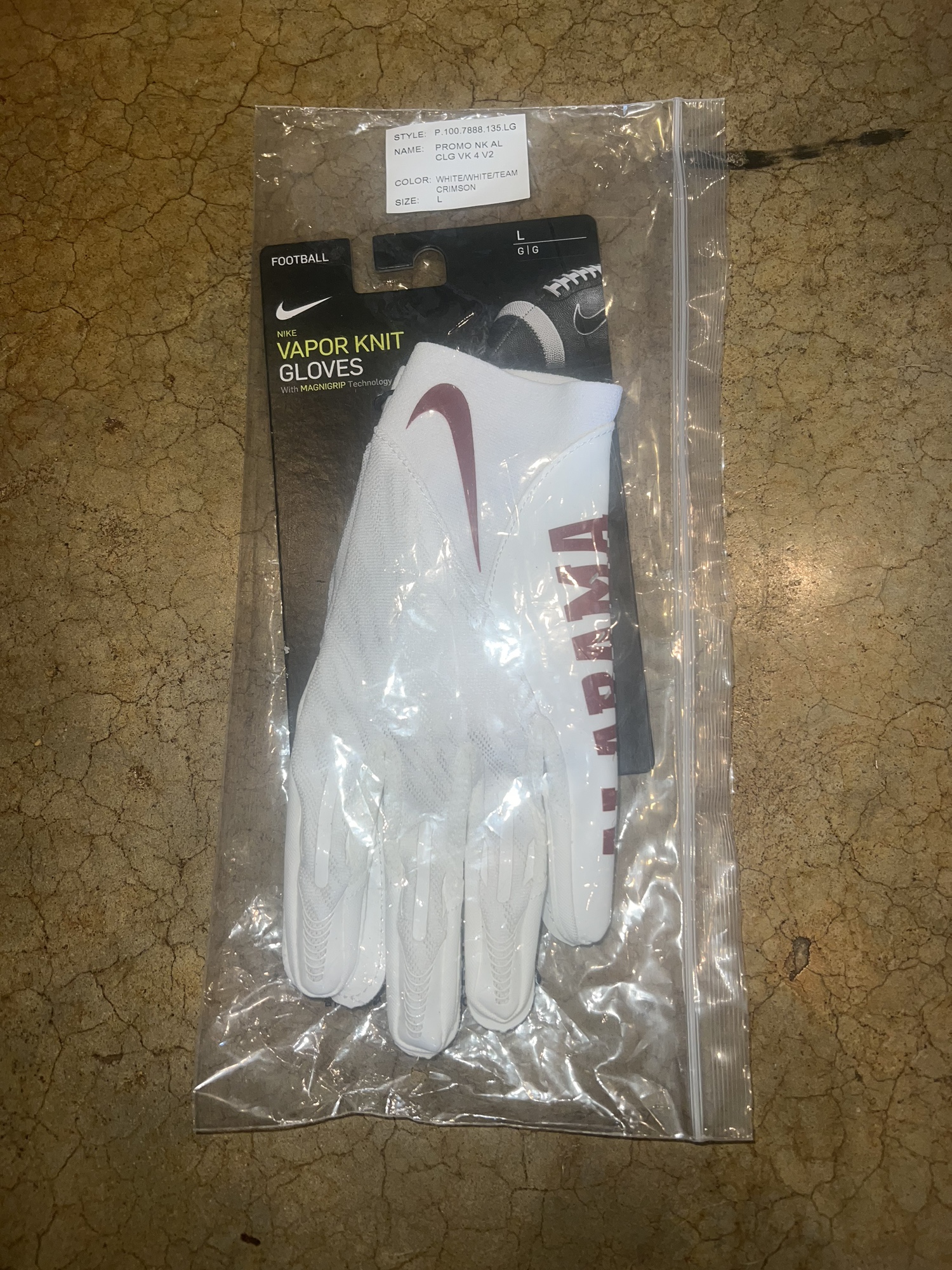 Alabama Nike Vapor Knit Football Gloves | SidelineSwap