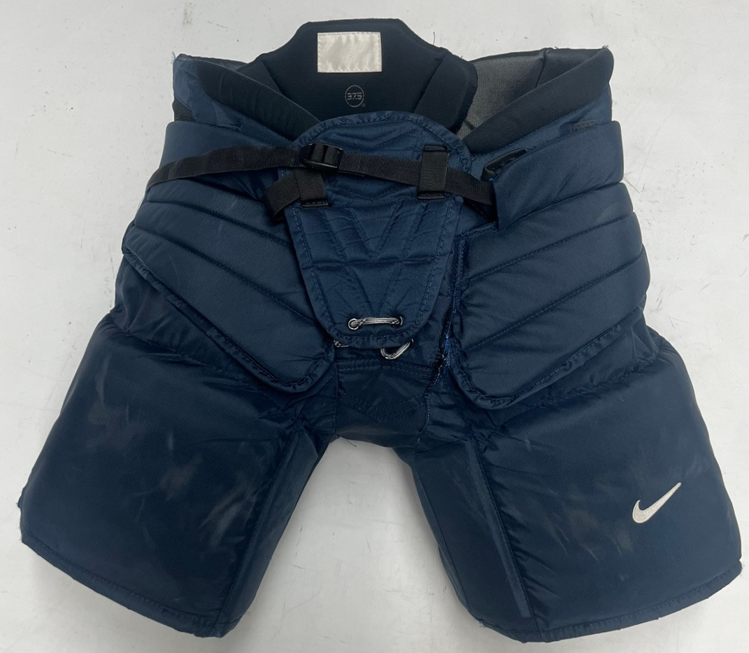 NIKE CUSTOM PRO HOCKEY GOALIE PANTS MEDIUM PRO STOCK NAVY BLUE USED ...