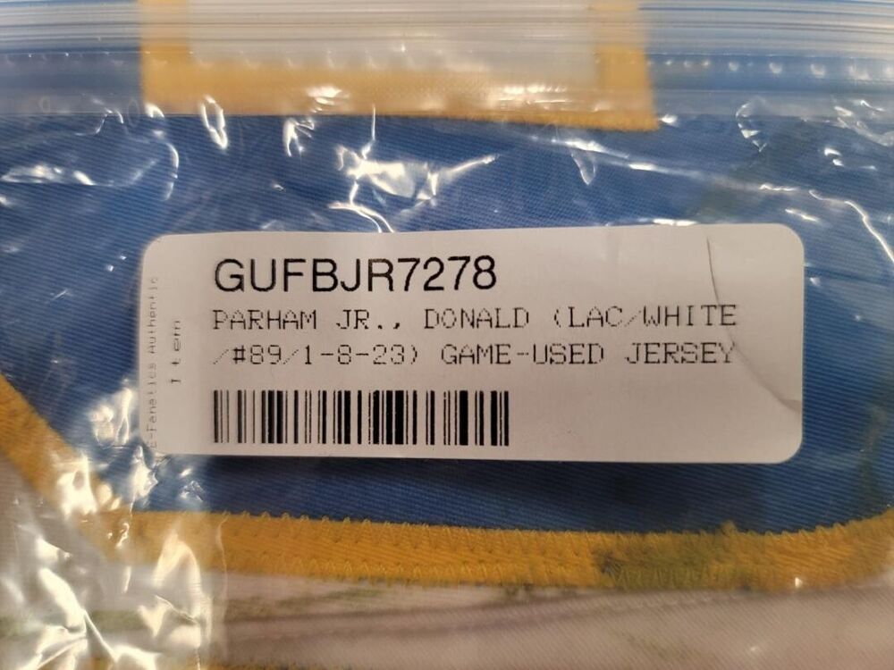 Chargers DONALD PARHAM JR #89 GAME USED WHITE Jersey vs Broncos 1/8/23 ...