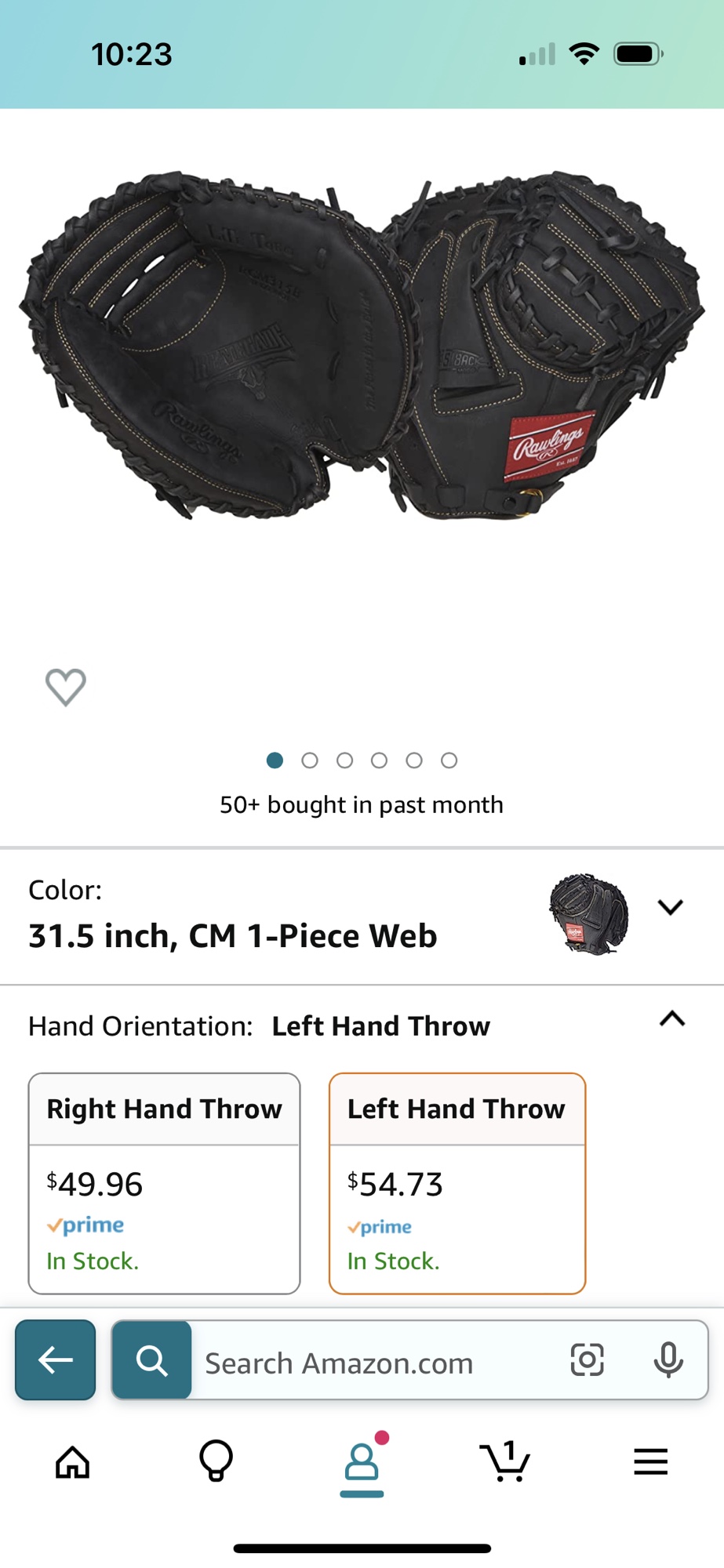Left handed throw catchers glove | SidelineSwap