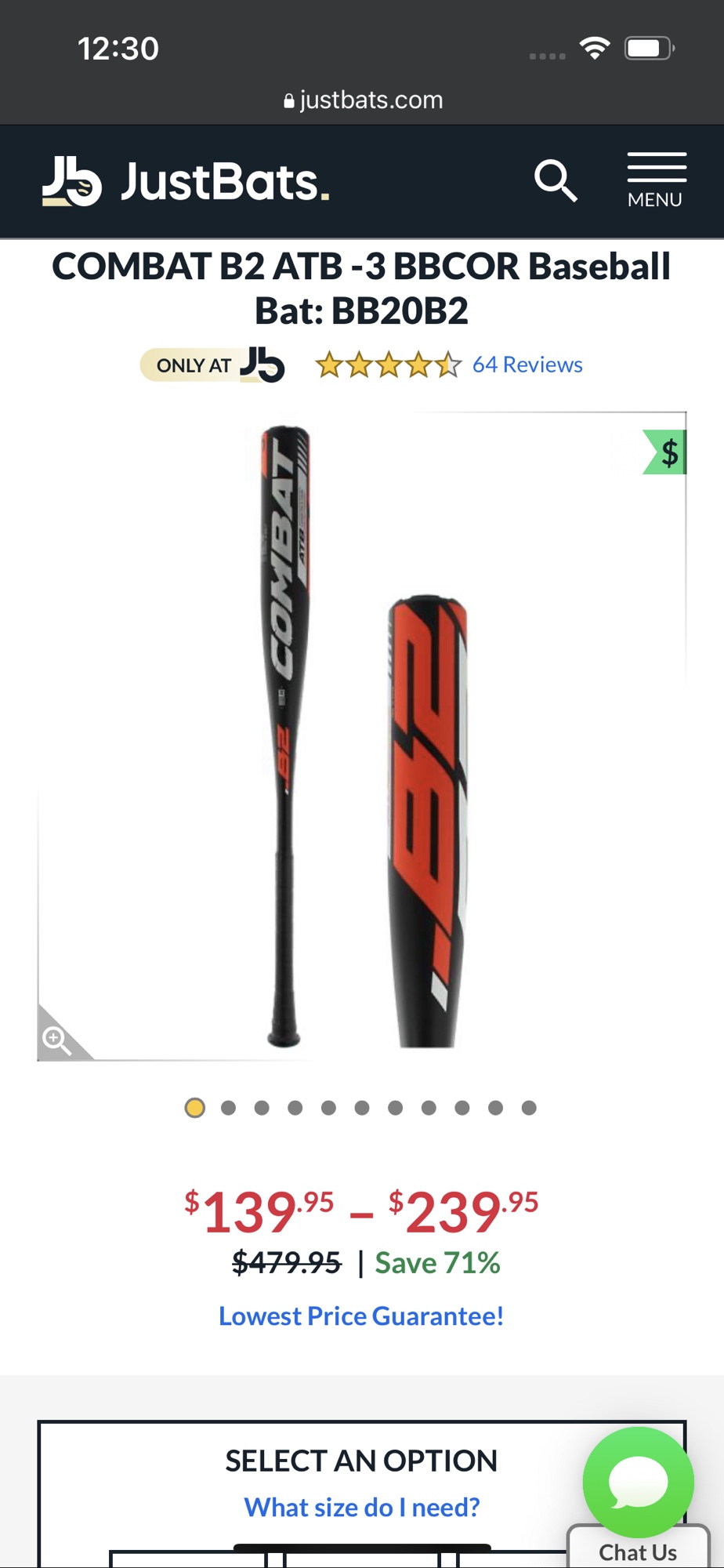 2020 Composite (-3) 30 oz 33" B2 Ultra Bat | SidelineSwap