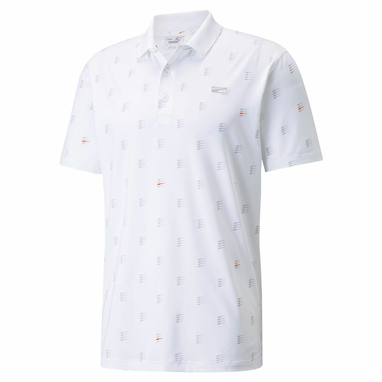 NEW Puma Moving Day Bright White/Vibrant Orange Golf Polo/Shirt Mens ...