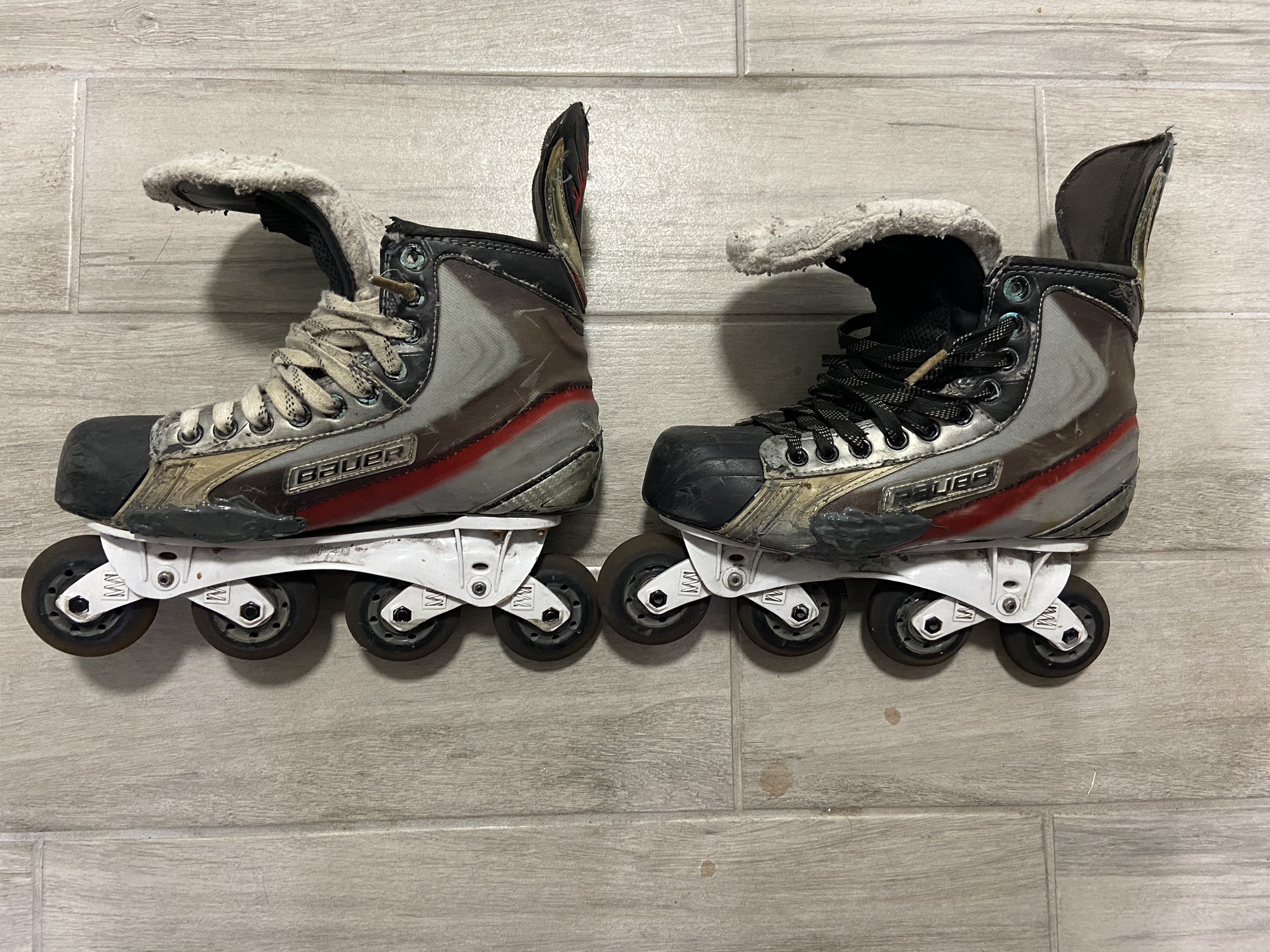 Bauer vapor x7.0 skates, sprung roller chassis | SidelineSwap