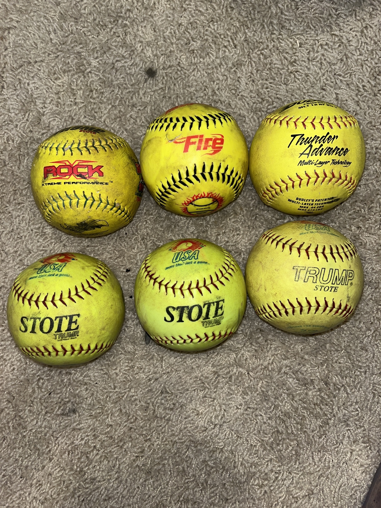 Slightly Used 6 Pack Softballs | SidelineSwap