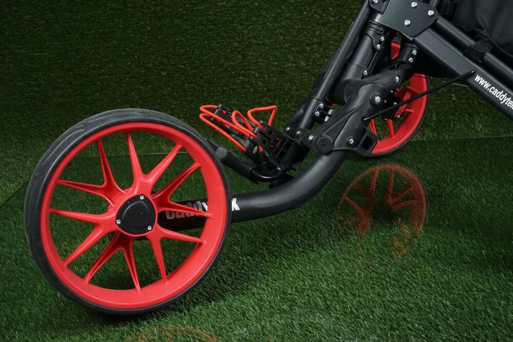 CADDYLITE EZ PUSH PULL 3 WHEEL GOLF CART BAG PUSHER, BLACK / RED ...