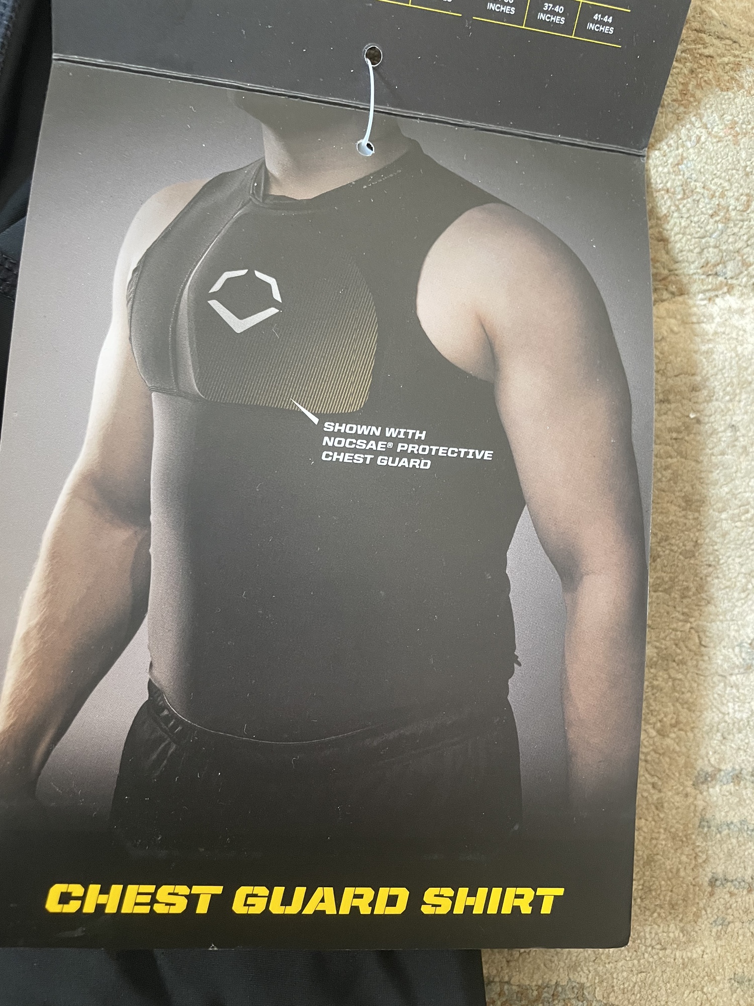 Evoshield Youth Medium Chest Guard Shirt with NOCSAE protective chest ...