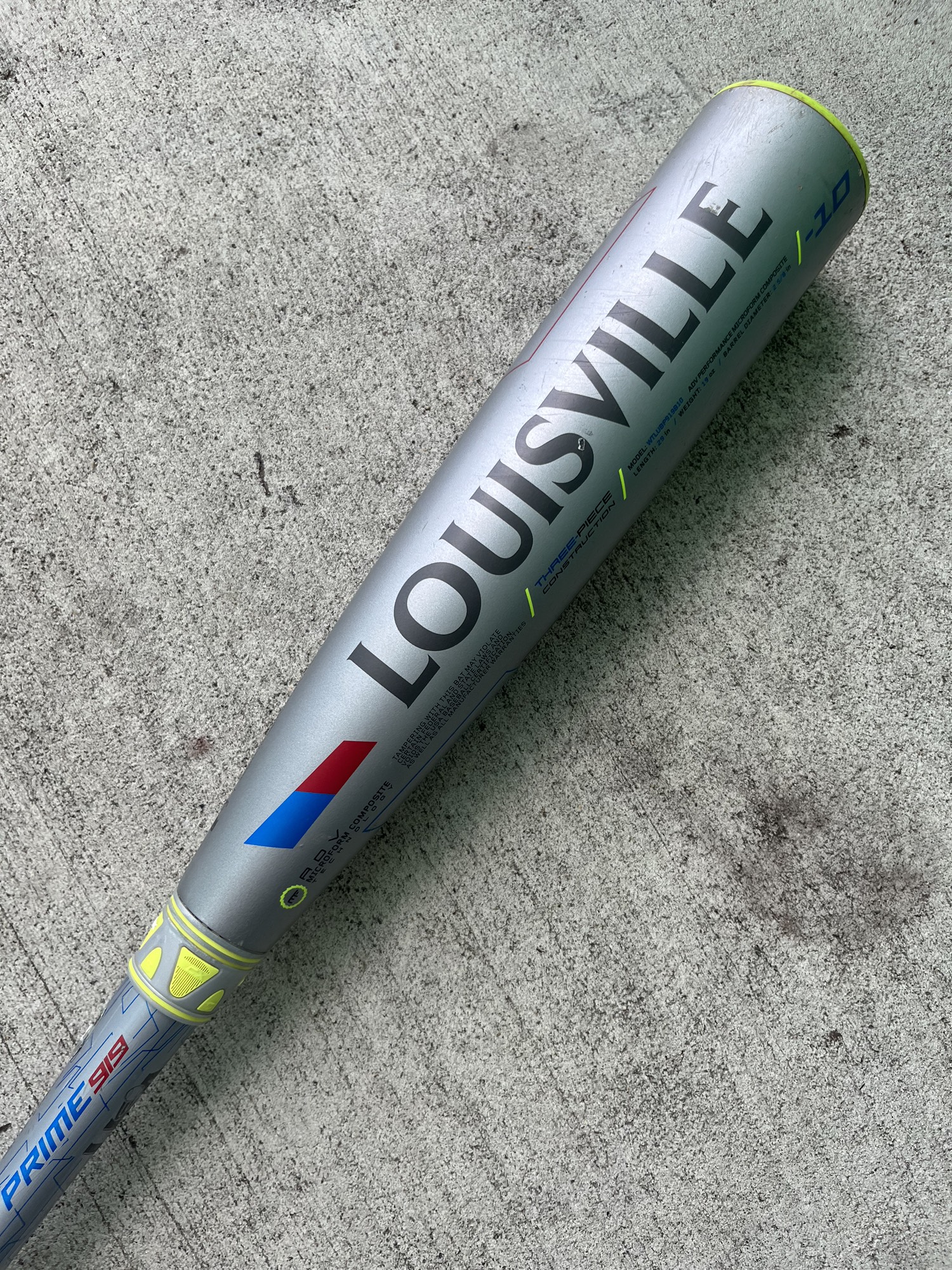 Used USABat Certified Louisville Slugger Prime 919 Composite Bat -10 ...