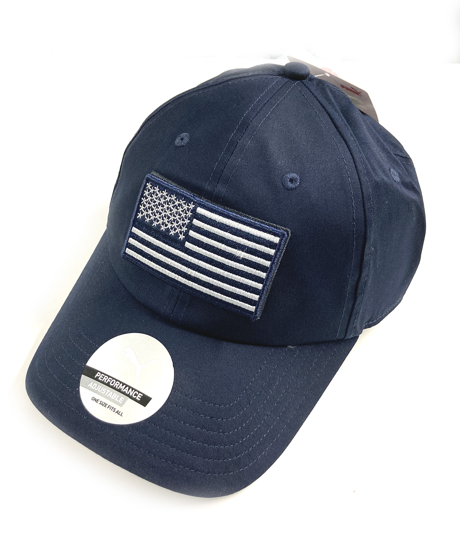 NEW Puma Volition Tactical Patch Navy Blue American Flag Adjustable Hat ...
