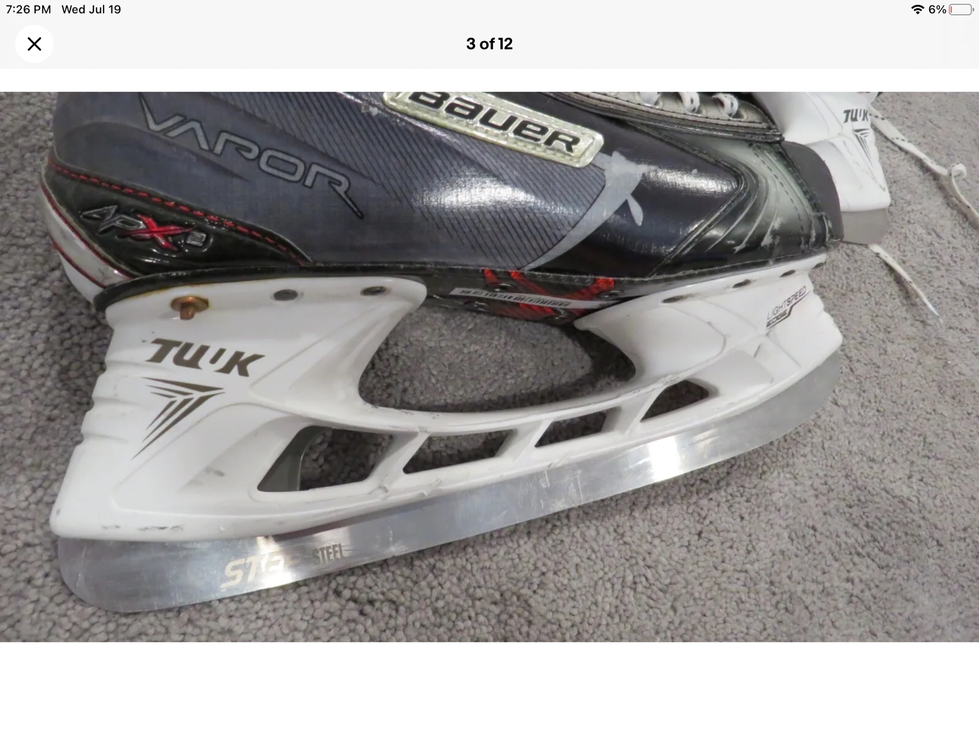 BAUER VAPOR APX 2 ICE HOCKEY SKATES, US 10.5 D | SidelineSwap