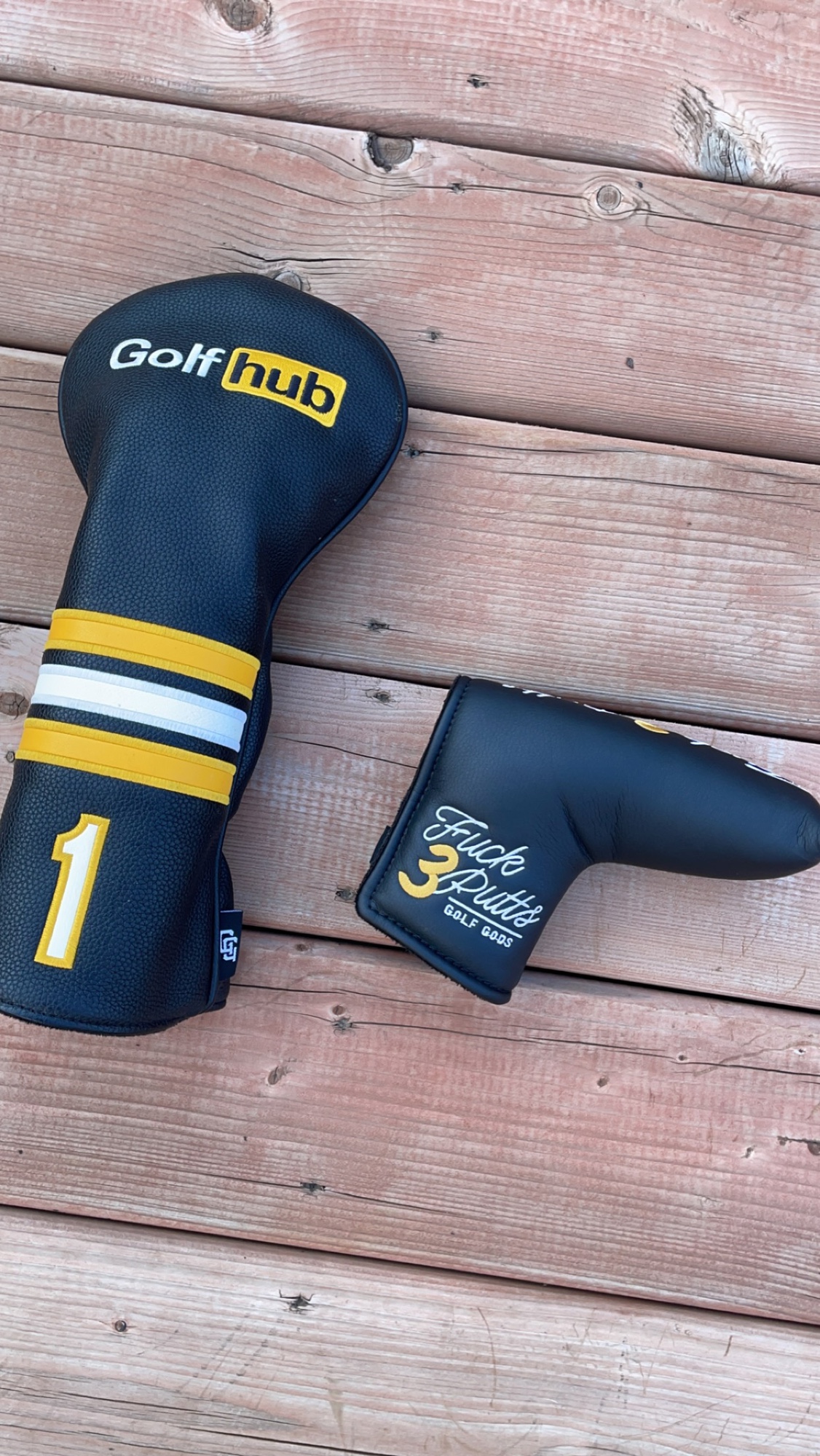 Driver headcover (golf hub) , putter heacover (fuck3putts) New ...