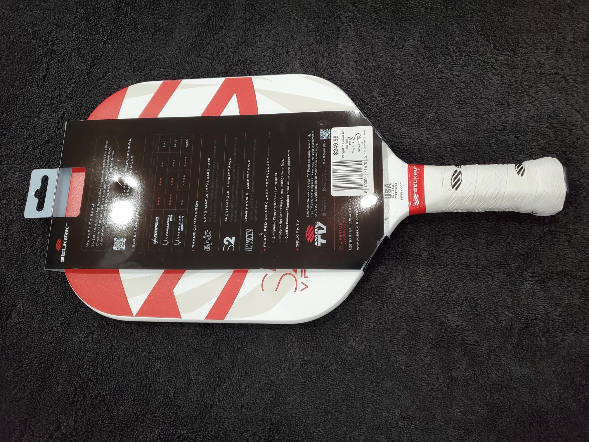 Selkirk Vanguard Power Air -S2 Red upc#0810009318705 - FREE SHIPPING ...