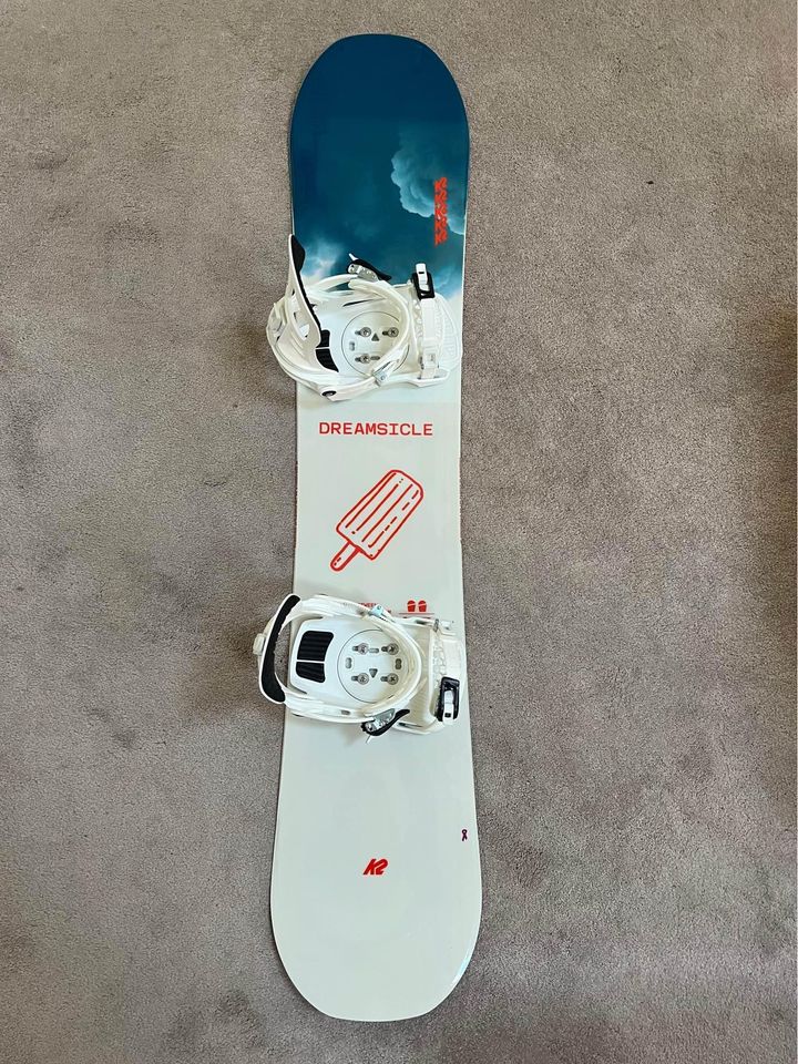 Used Women's K2 Dreamsicle Snowboard All Mountain With Bindings Soft ...