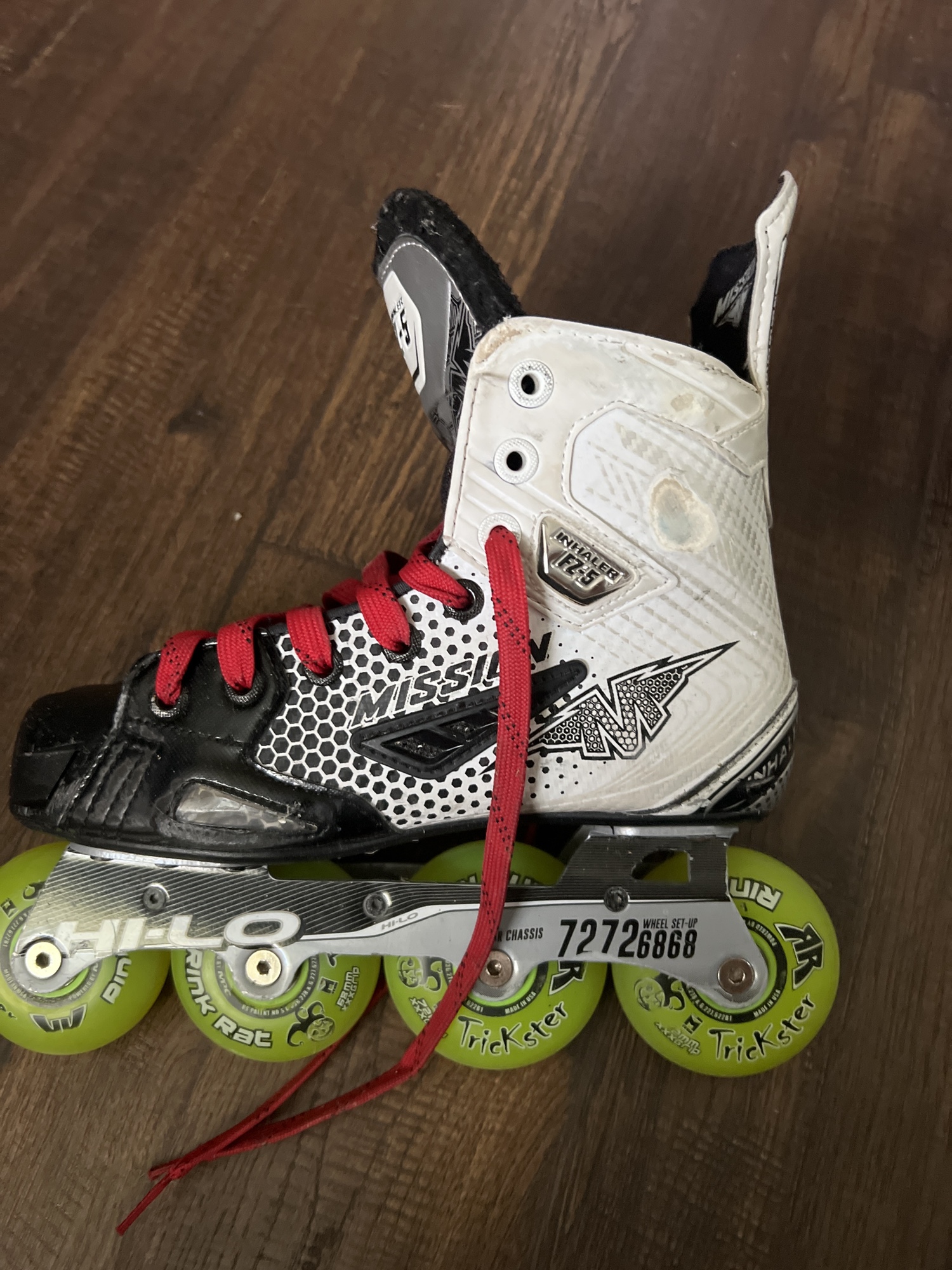 Used Mission Extra Wide Width Size 4 Inhaler FZ-5 Inline Skates ...