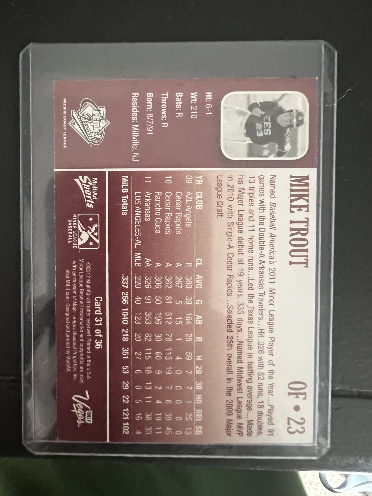 2012 Mike Trout Triple A Card | SidelineSwap