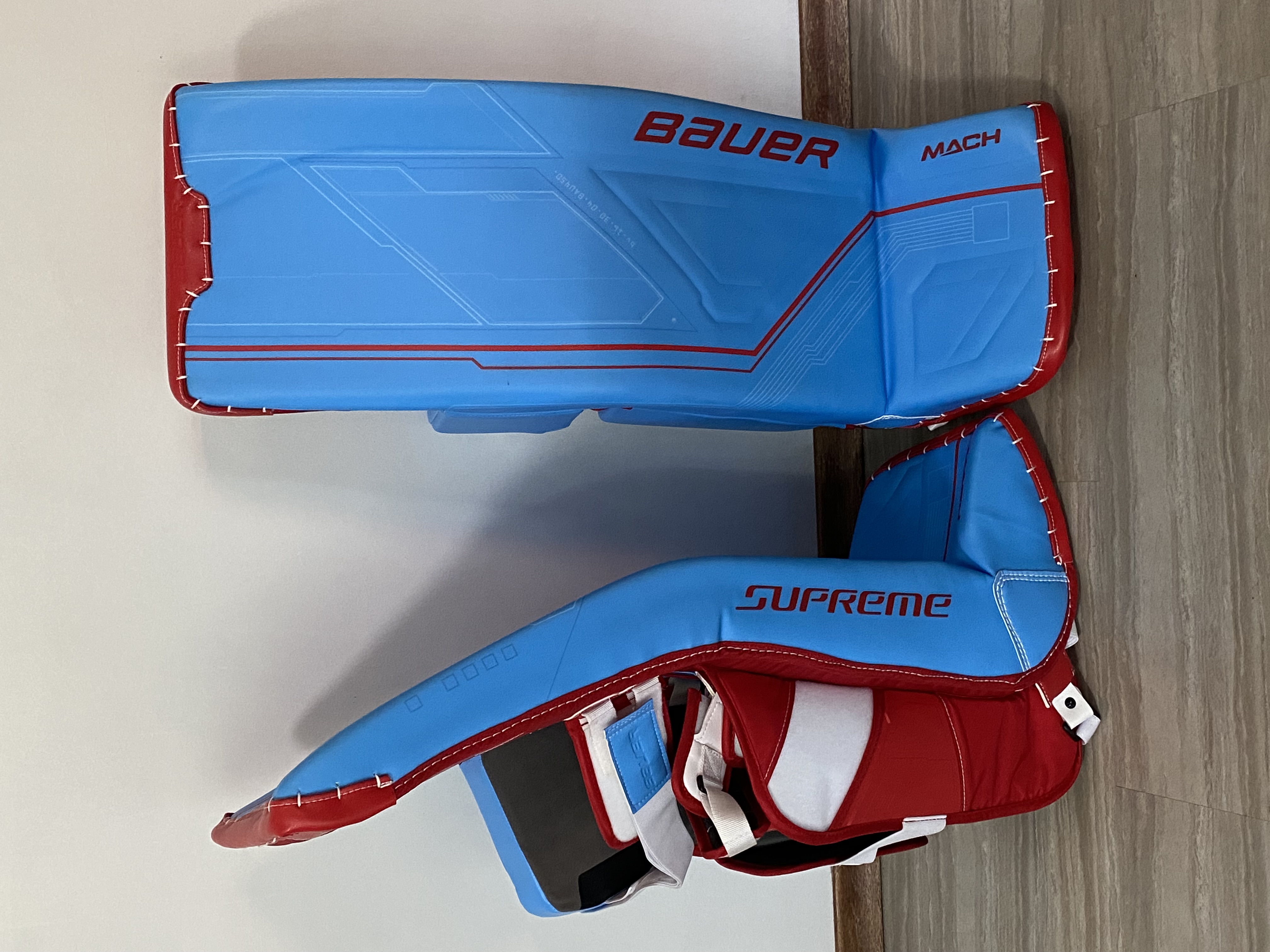 New Medium Bauer MACH Goalie Leg Pads Pro Stock | SidelineSwap