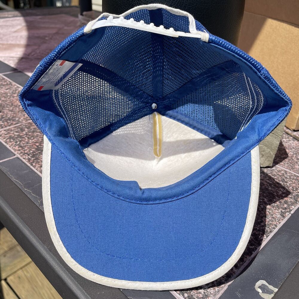 Vintage 80s Miller High Life 3 Stripe Mesh Snapback Trucker Hat Cap USA ...