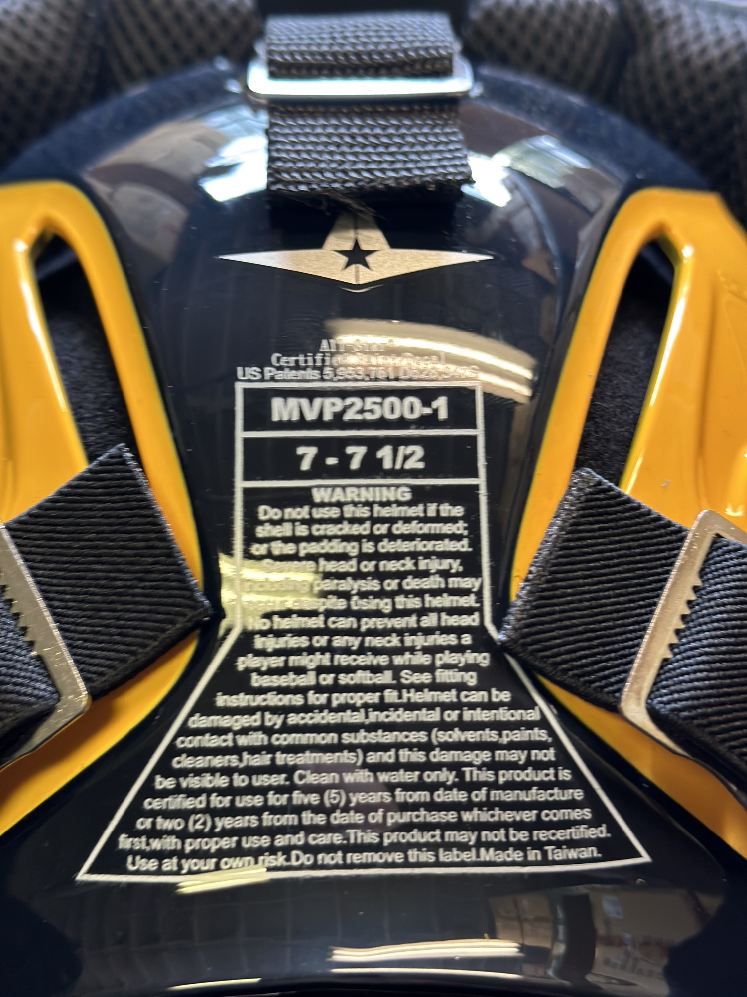 New All-Star MVP2500-TT Catcher's Mask Navy/Gold | SidelineSwap