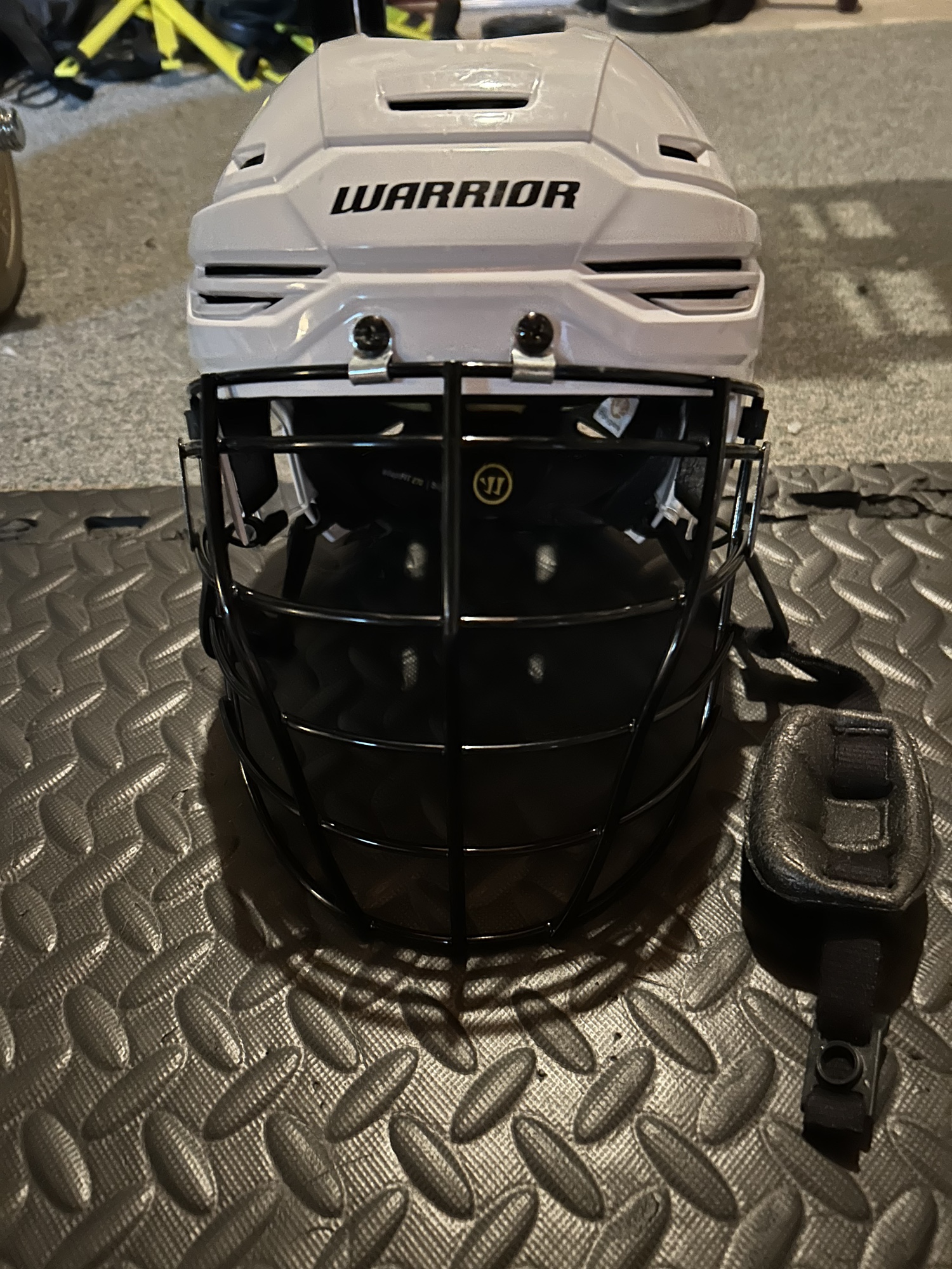 Medium Warrior Alpha One Pro Helmet With Black Warrior PRO Lacrosse ...