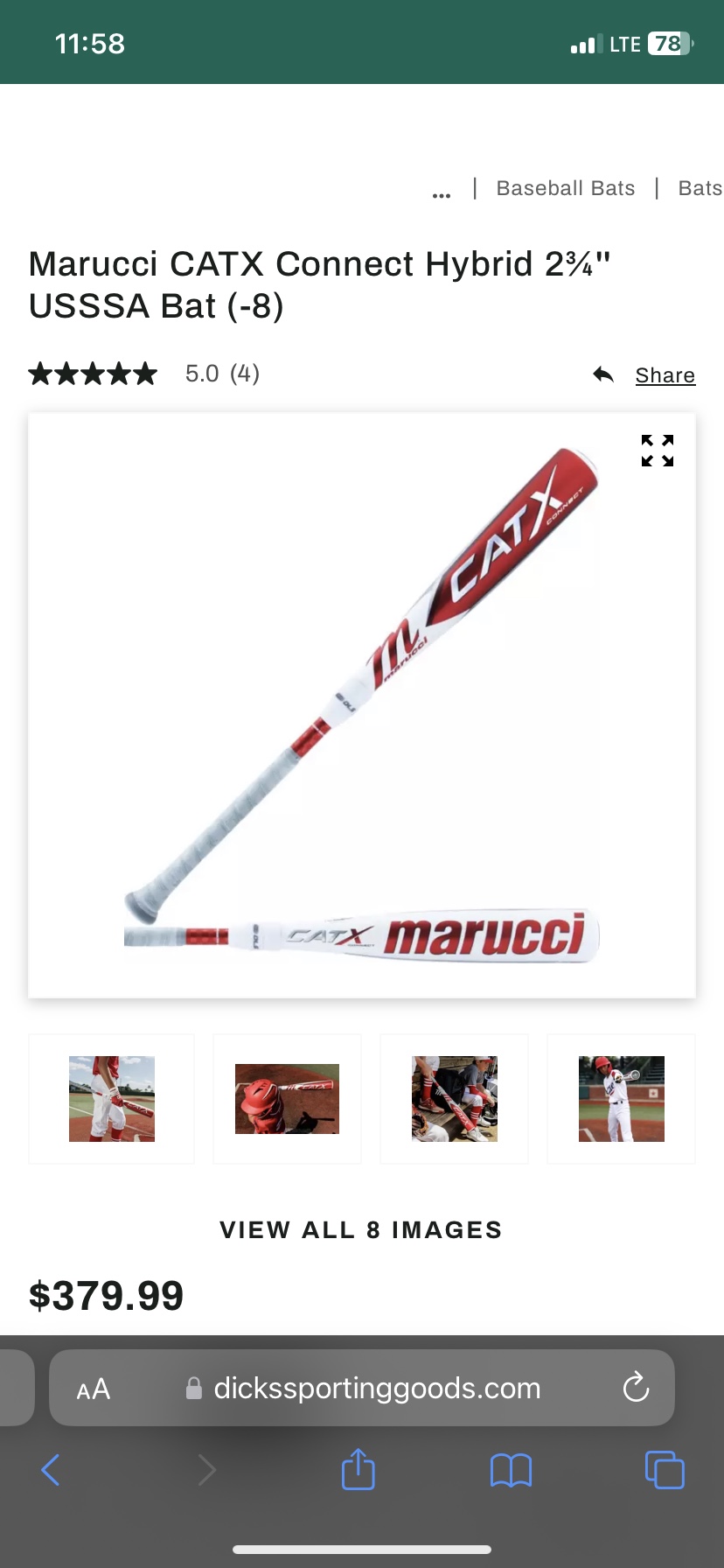 2022 Hybrid (-8) 22 oz 30" CAT X Connect Bat | SidelineSwap