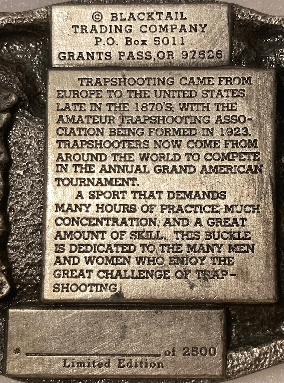 Vintage Metal Belt Buckle, Trap, Trapshooting, Target Practice, Nice ...