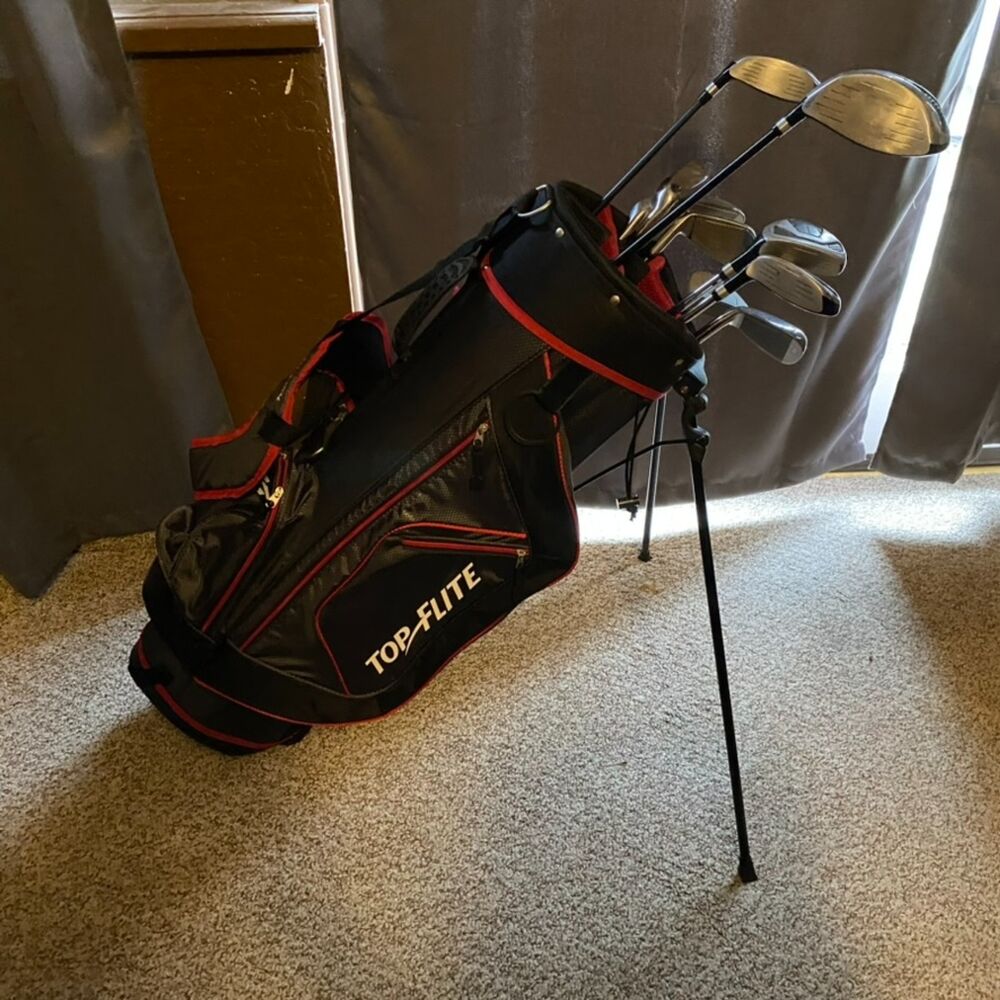 Men’s Right Handed Complete Top Flite Golf Club Set With Stand Bag ...