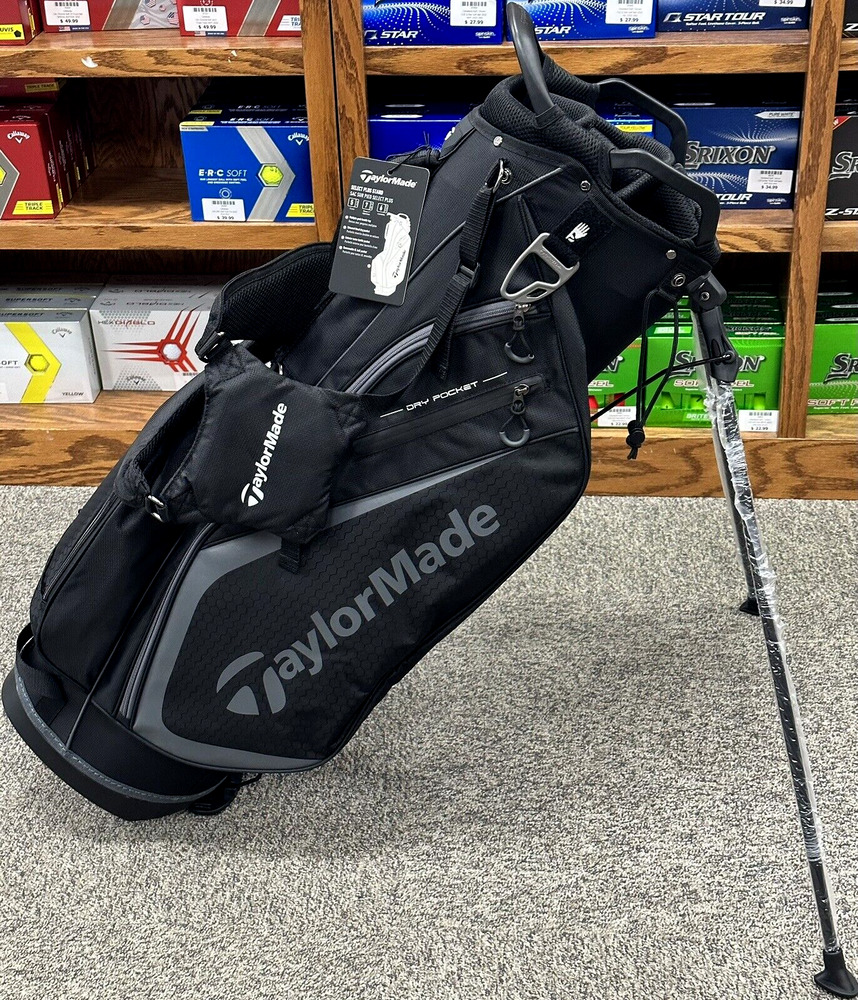 TaylorMade Select Plus Stand Carry Golf Bag Black/Charcoal 7-Way New ...