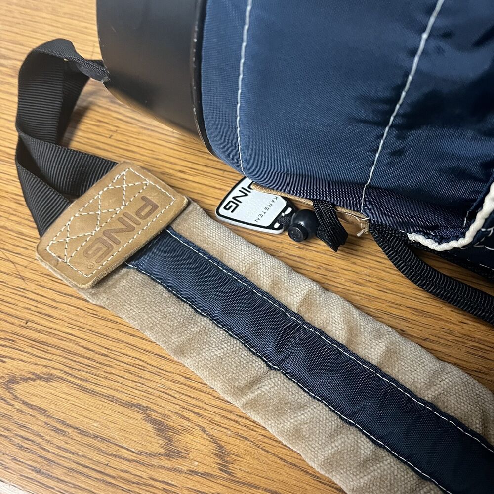 Vintage Ping Karsten Navy Blue Sunday Bag Single Strap Golf Bag 4-Way ...