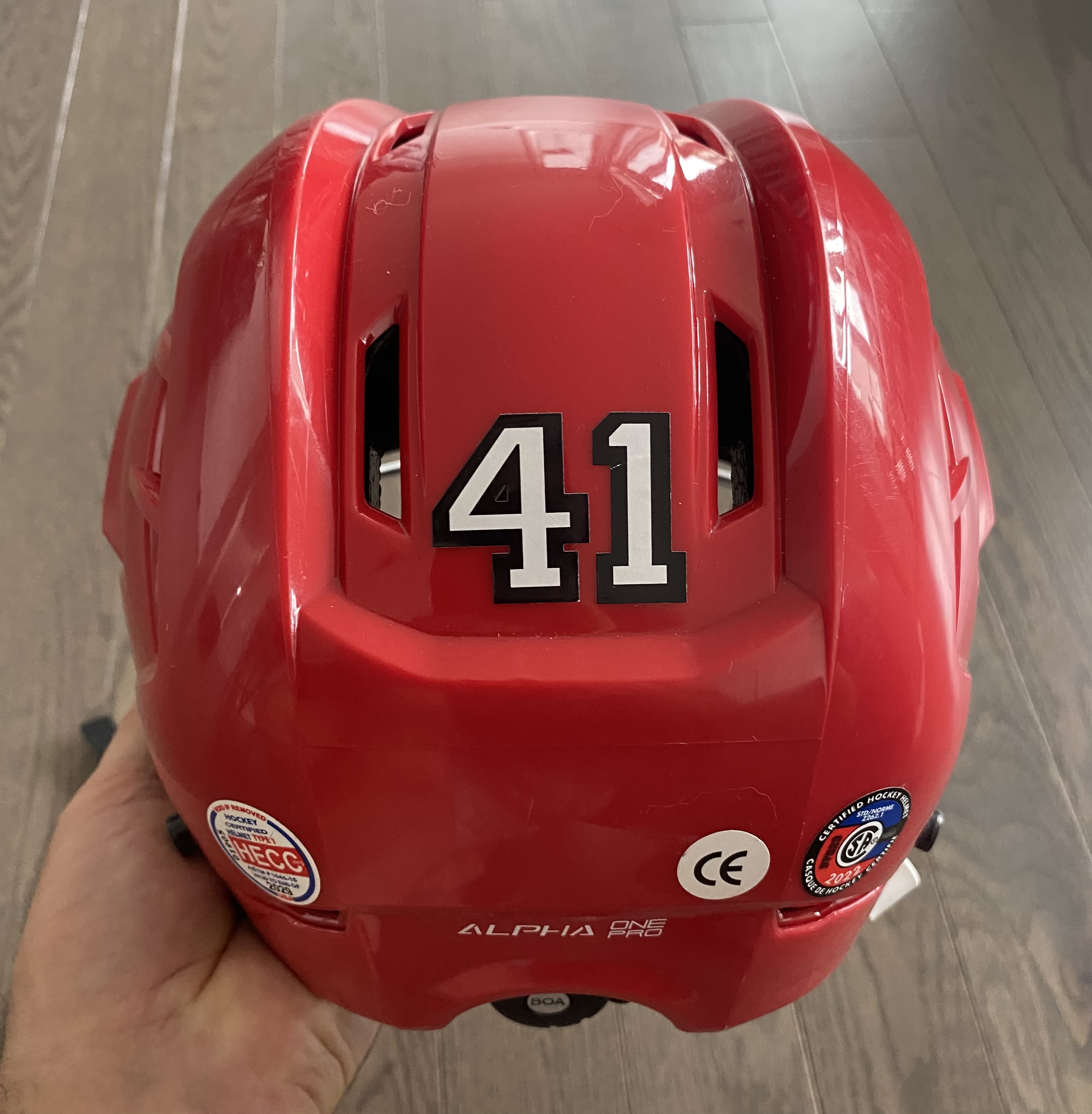 Game worn Warrior Box helmet with chrome cage | SidelineSwap