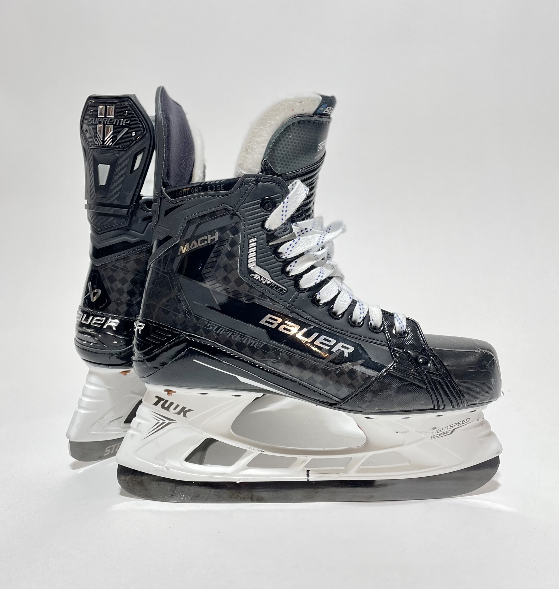 Bauer Supreme Mach NHL Pro Stock Skates w/ New STEP Blacksteel - R:8 1/ ...