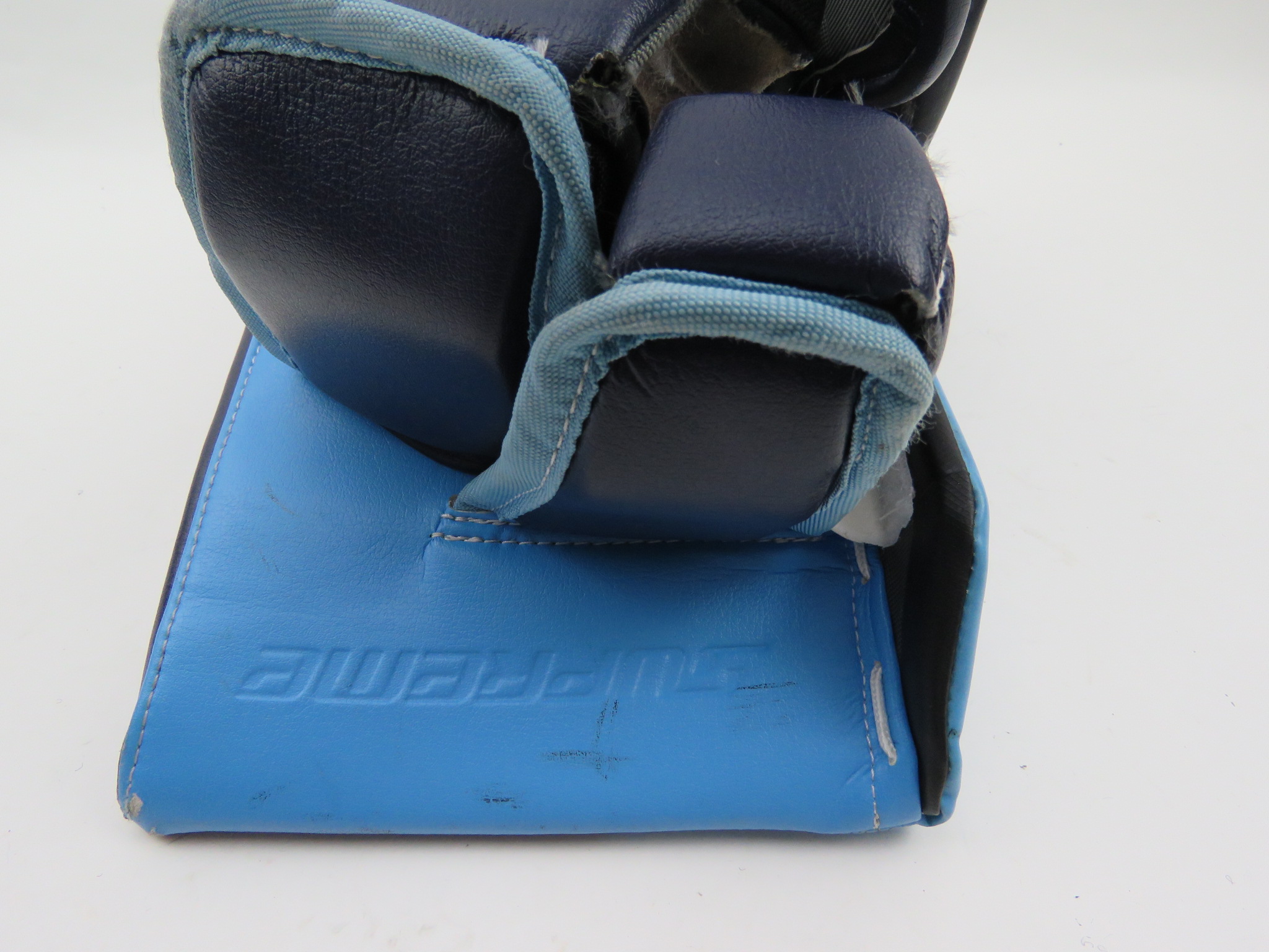Bauer Supreme MACH Pro Stock Hockey Goalie Blocker Blue Full Right ...