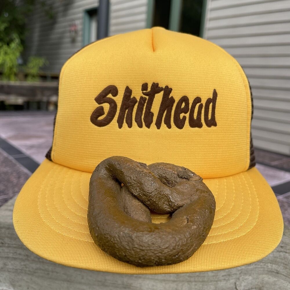 Vintage Shithead Poop Cap Mesh Snapback Hat Comedy Novelty Funny Gift ...