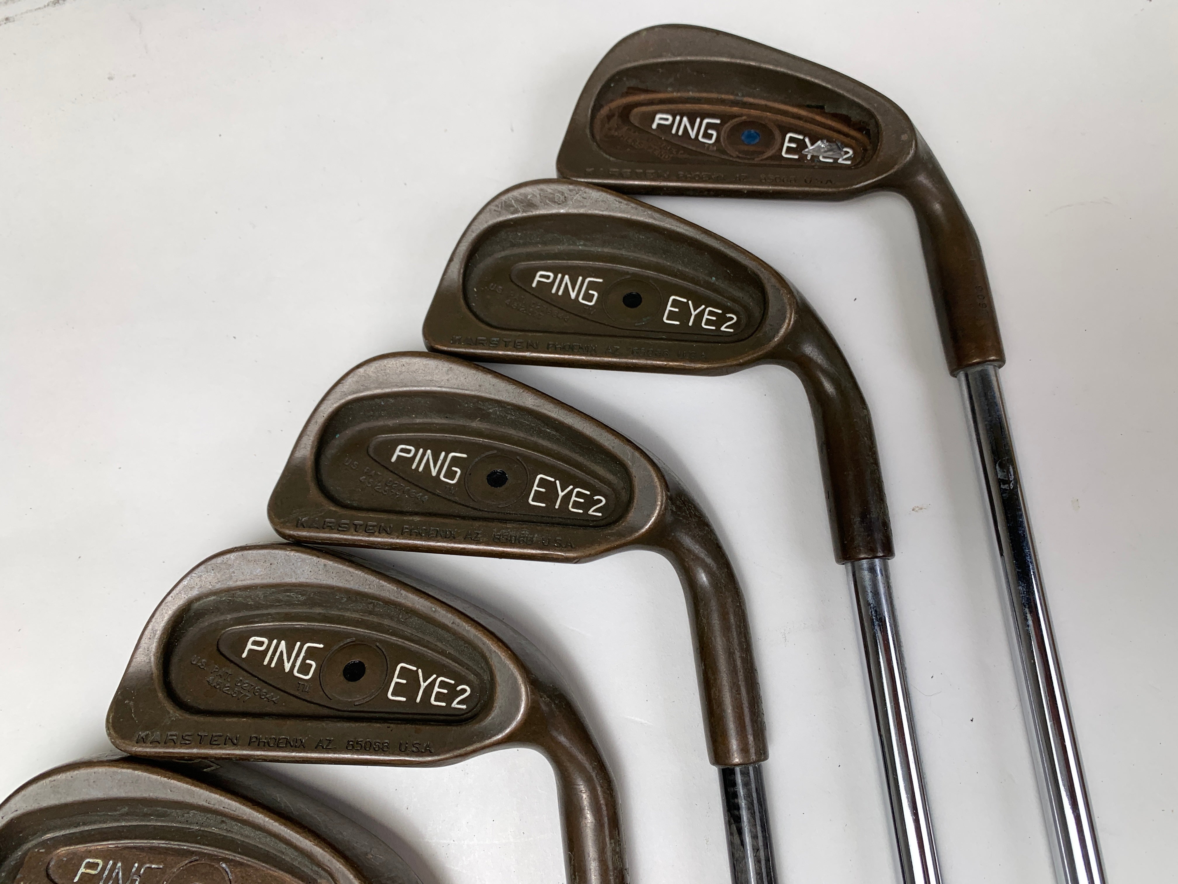 Ping Eye 2 Beryllium Copper Iron Set 1-PW+SW+LW Black Dot EZ-2000 Stiff RH | SidelineSwap