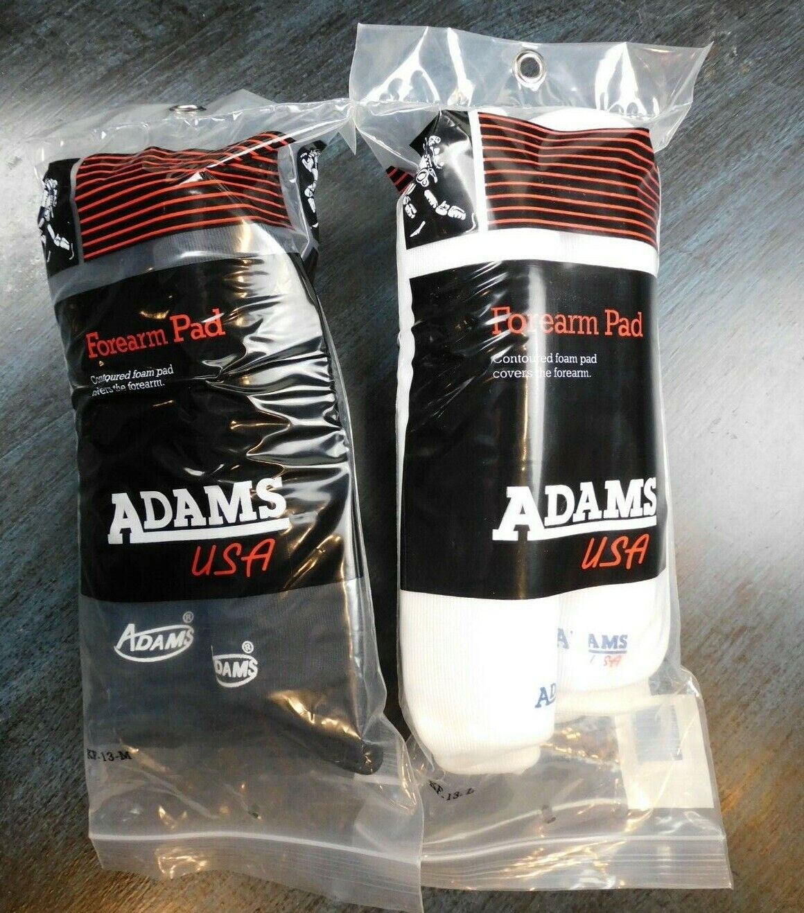New Adult Large Adams KF-13 Forearm Pads, BLACK and White, LOT ...