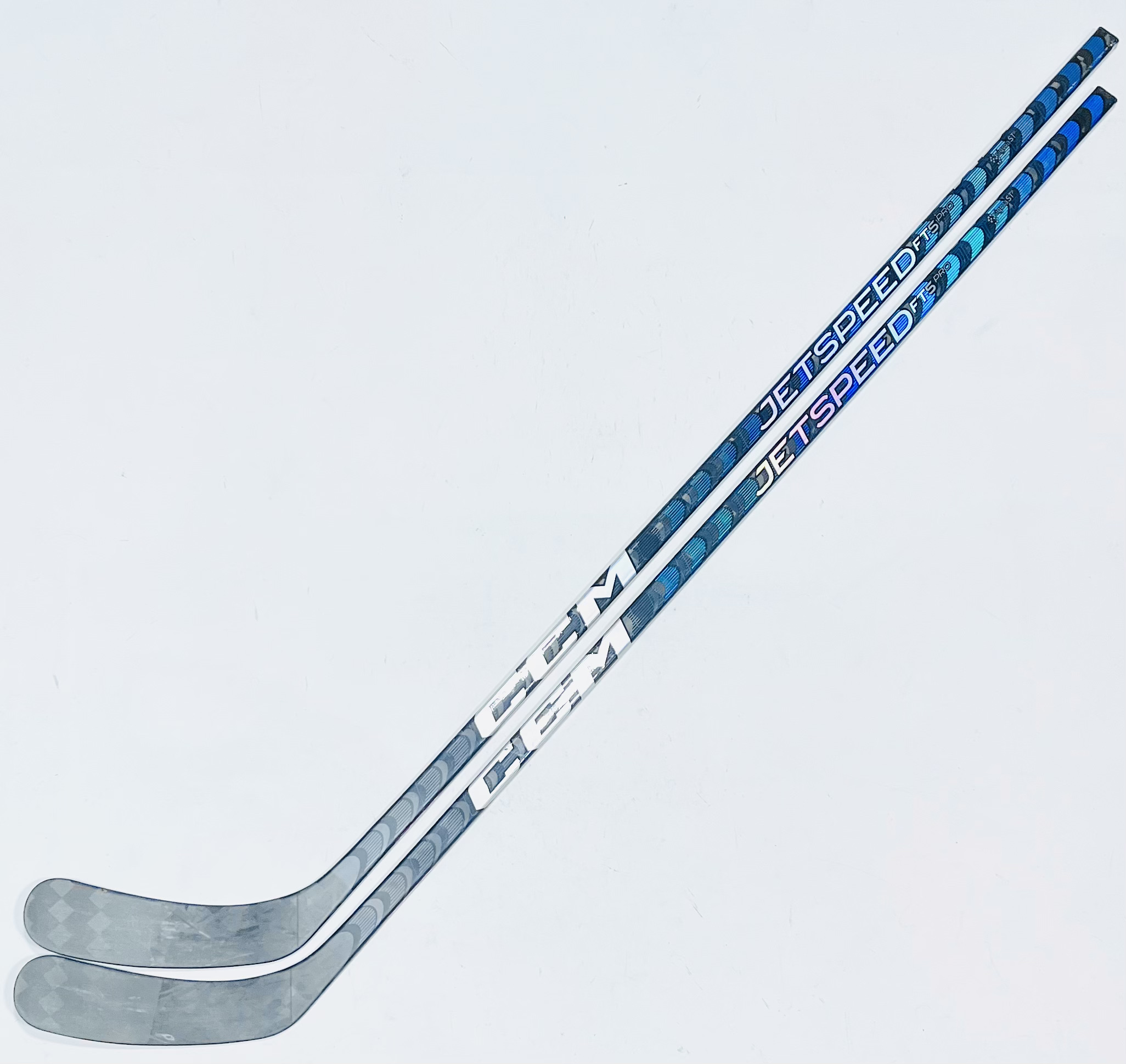2 Pack Custom Blue CCM Jetspeed FT5 Pro Hockey Sticks-RH-P90-80 Flex ...
