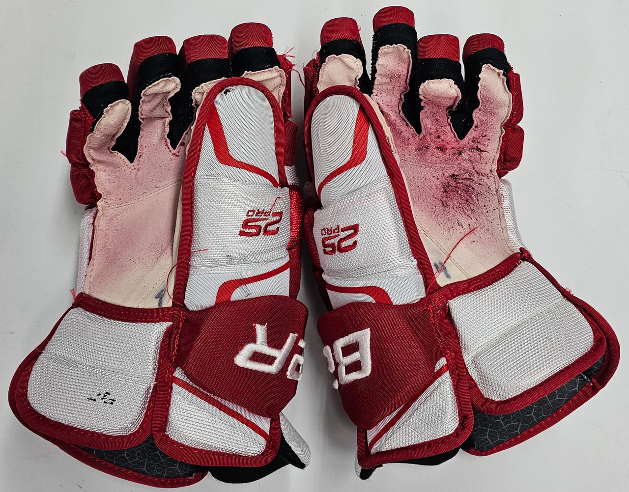 BAUER SUPREME 2S PRO PRO STOCK CUSTOM HOCKEY GLOVES 15" BU TERRIERS #4 ...