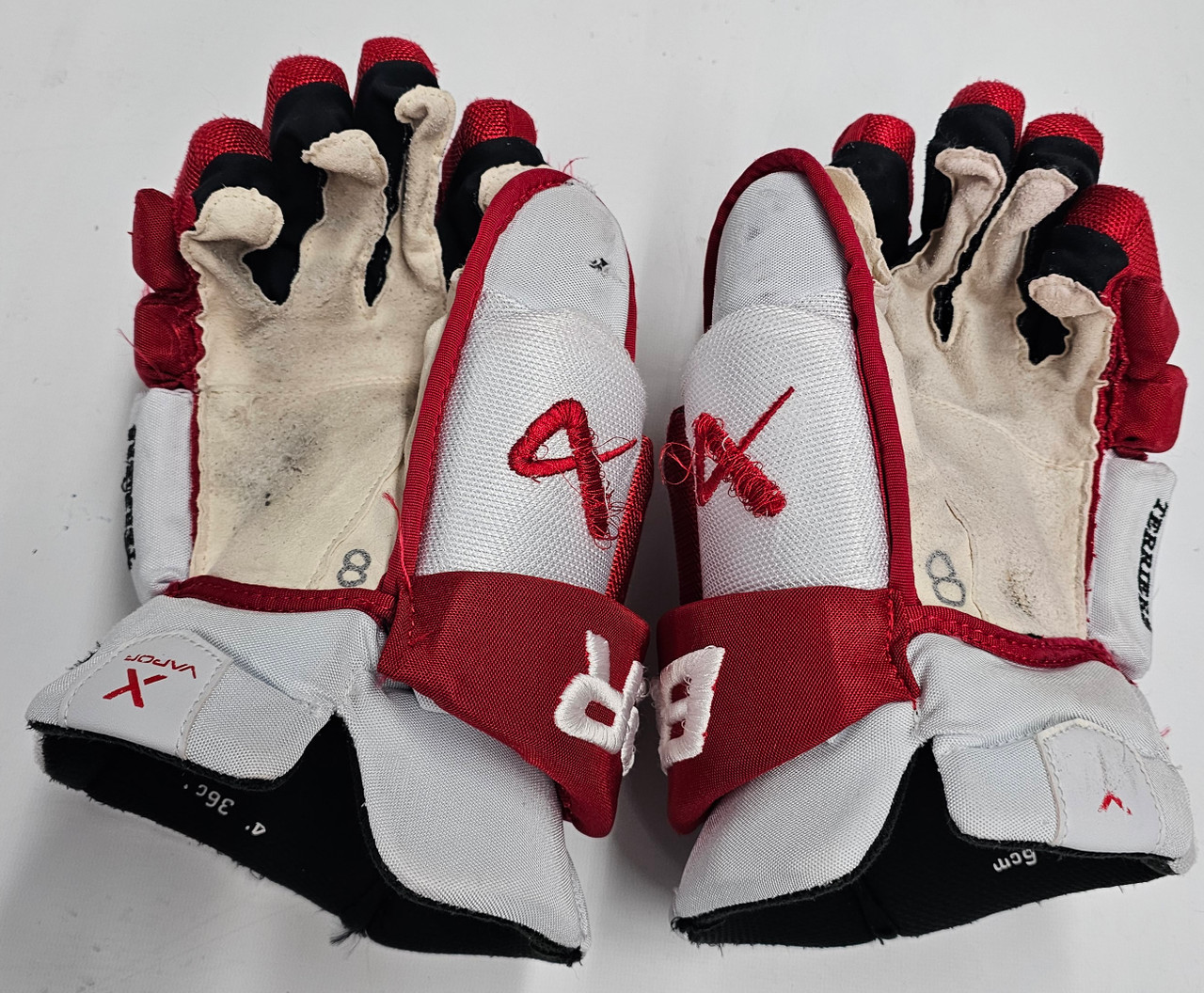 BAUER VAPOR HYPERLITE PRO STOCK CUSTOM HOCKEY GLOVES 14" BU TERRIERS #8 ...