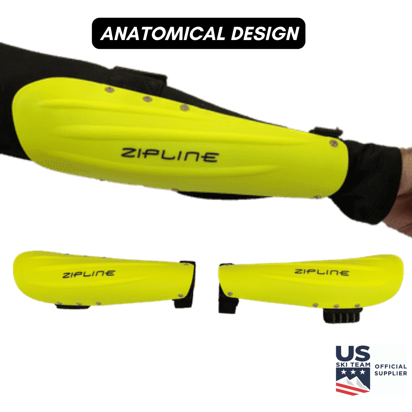 NEW - ZIPLINE SKI RACING ARM GUARD / FOREARM GUARD - SCREEMING YELLOW ...