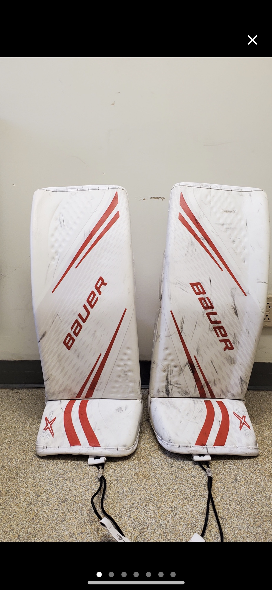 Used Red Bauer (2x) Pro XS Goalie Leg Pads | SidelineSwap