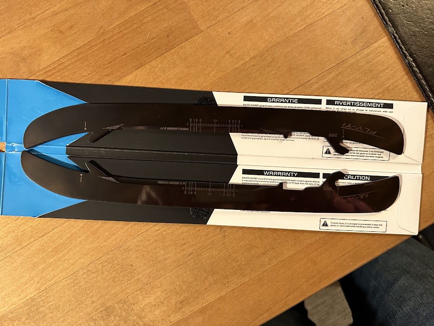 Brand New Bauer Fly-Ti Skate Blade Runner Titanium Coated Steel (288 mm ...